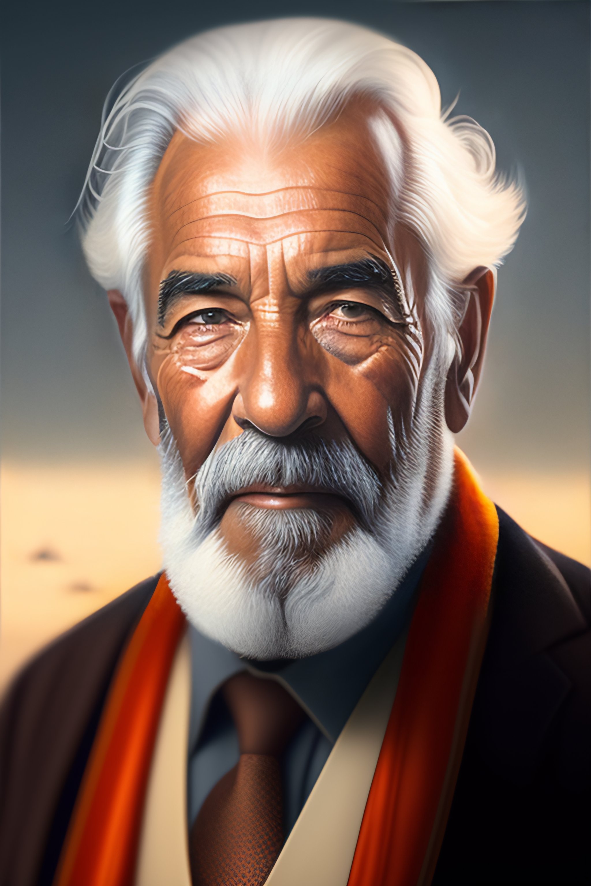 Lexica - Portrait of a hyperrealistic image of a very old man, many ...