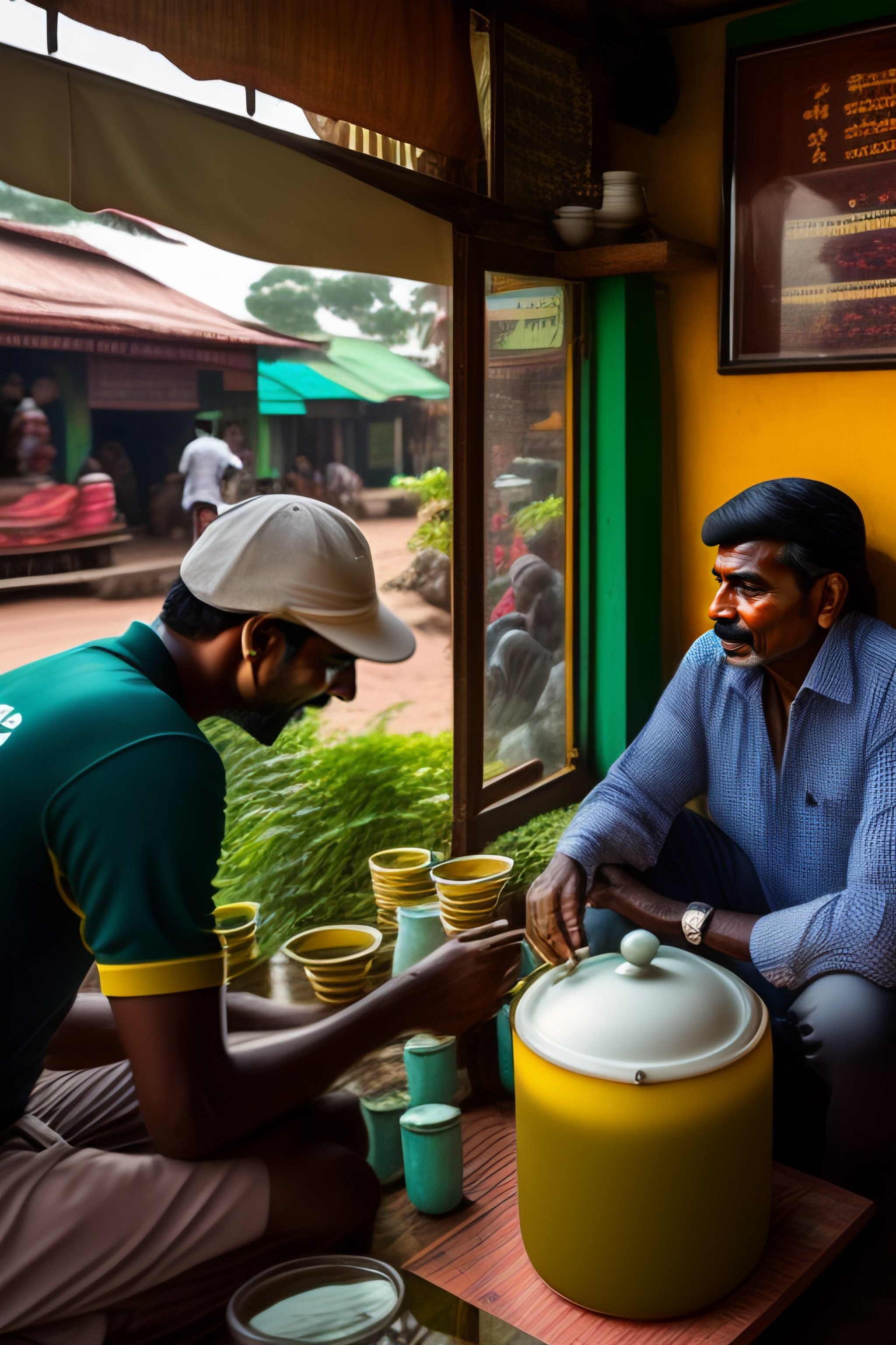 Lexica - A tea shop in Kerala, posters of football, radio, tea tanks ...