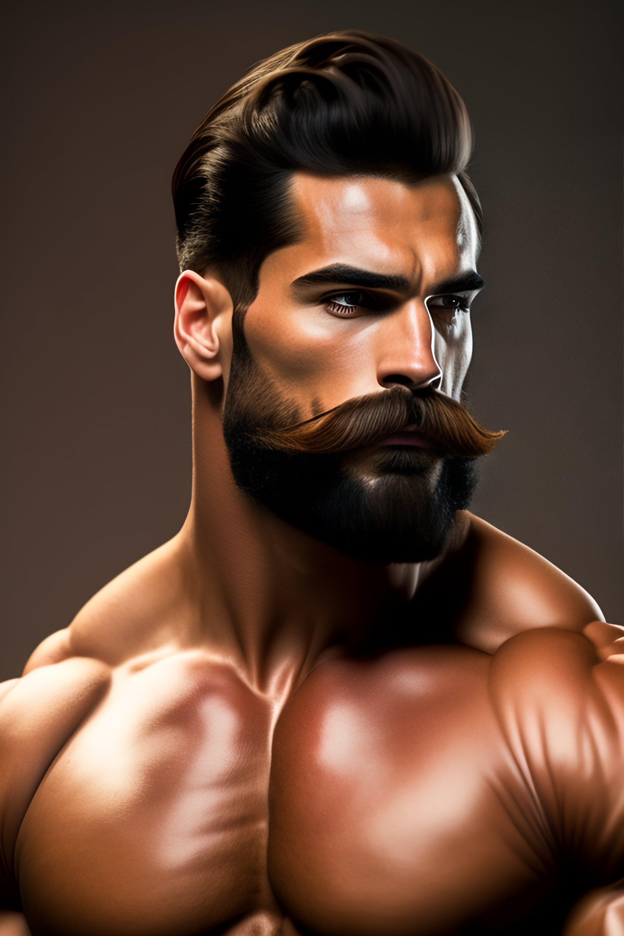 Lexica - Epic enormous mustache muscular testosterone masculine hirsute