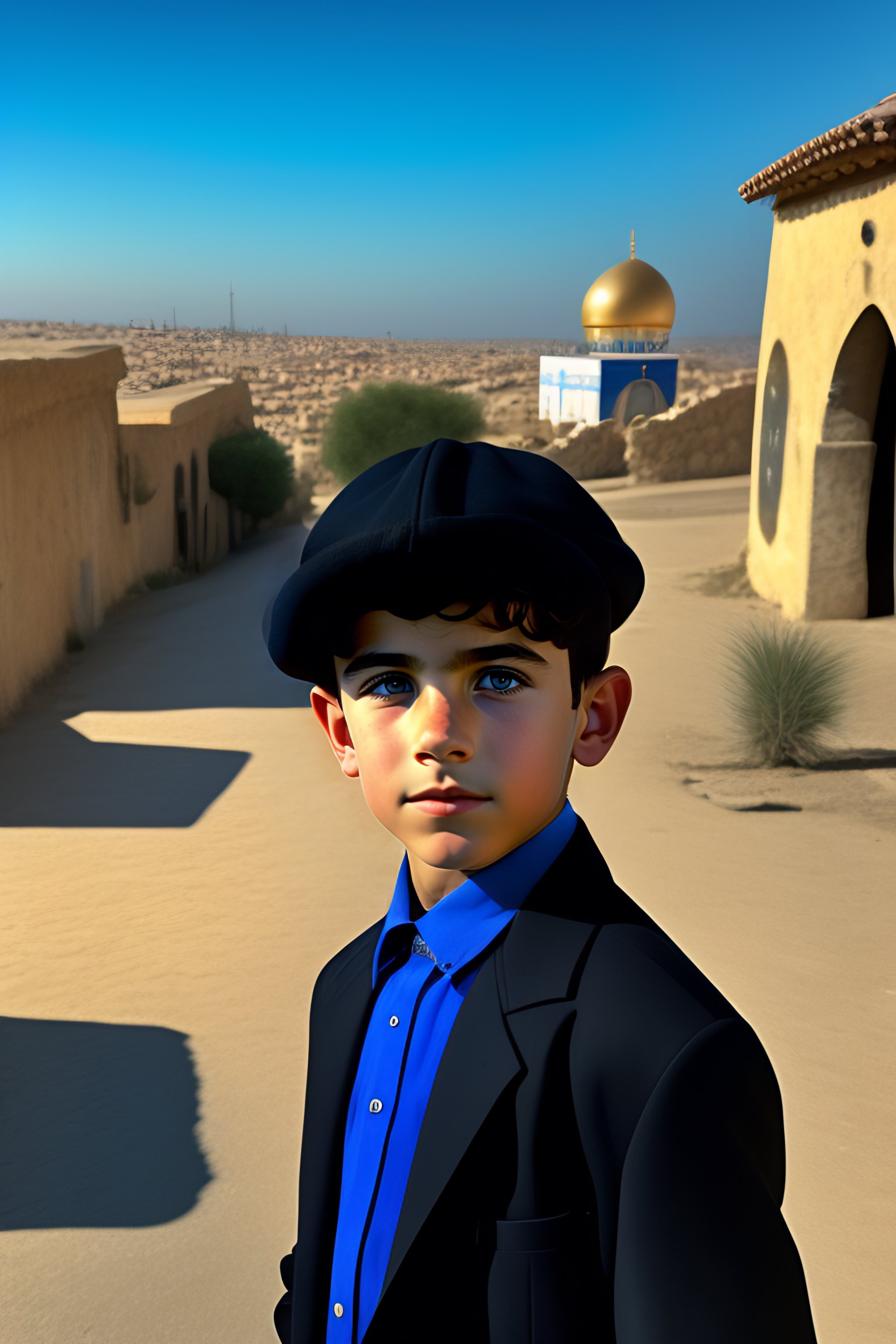 Lexica - An Israeli Jewish boy, ten years old, rides a bicycle. A boy ...