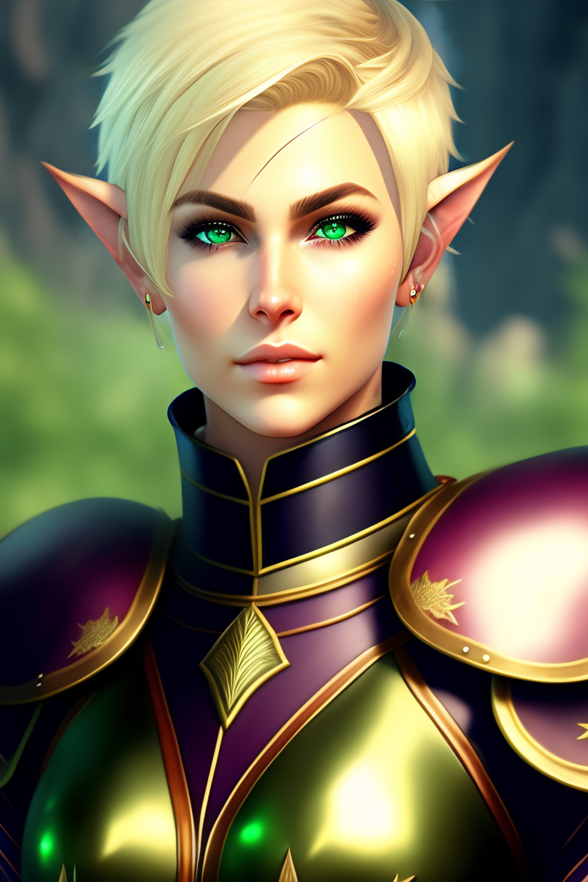 Lexica - Young adult female, leather armour, blonde hair, pixie cut ...