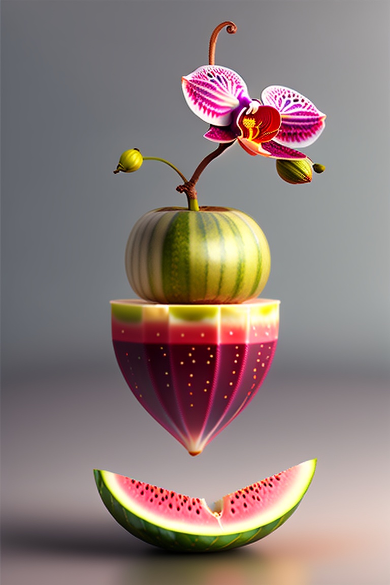 Lexica - Orchid, map, world, watermelon