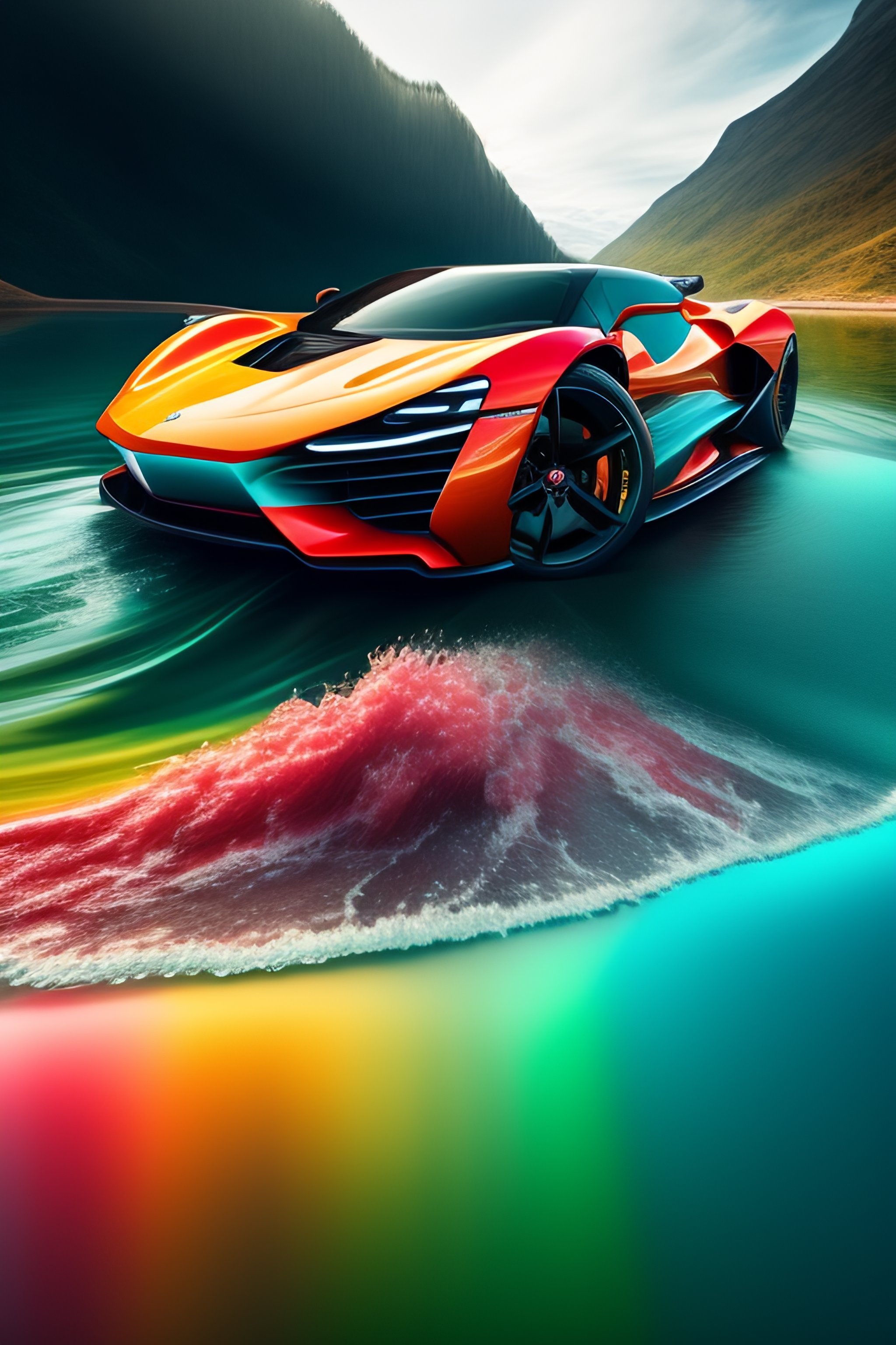 Lexica - A colorful car that runs on water