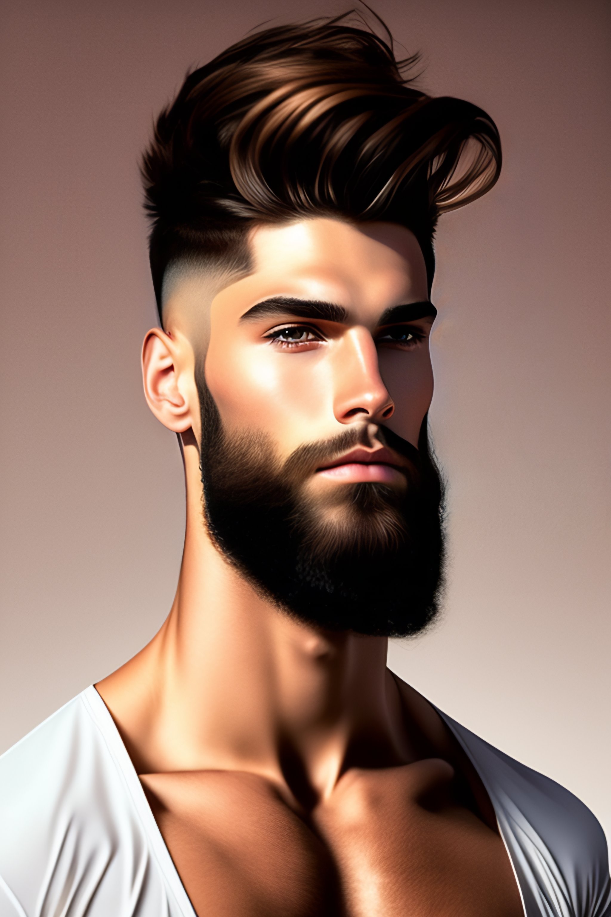 Lexica - Dessine moi un homme de 20 ans, il mesure 1m88, il a une barbe ...