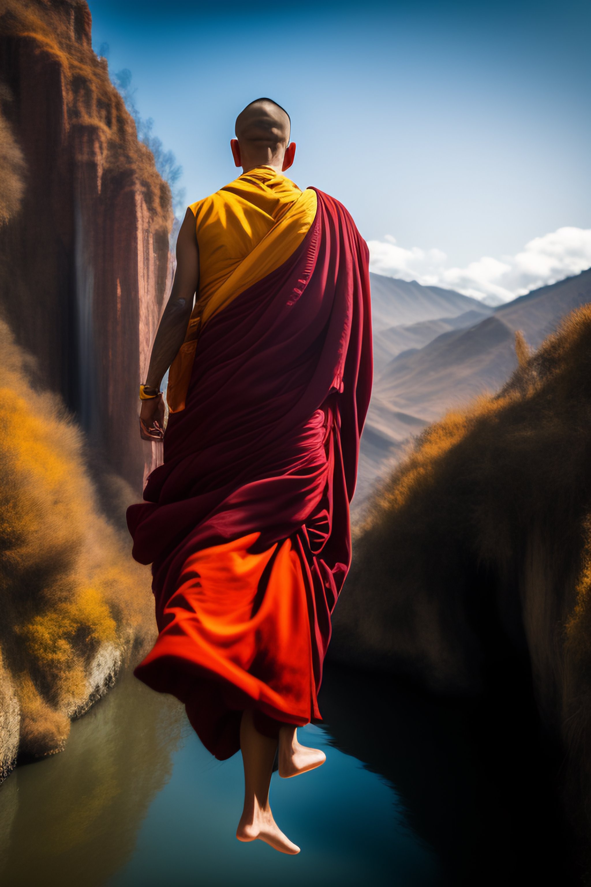 Lexica - Tibetan buddhist monk floating in mid air