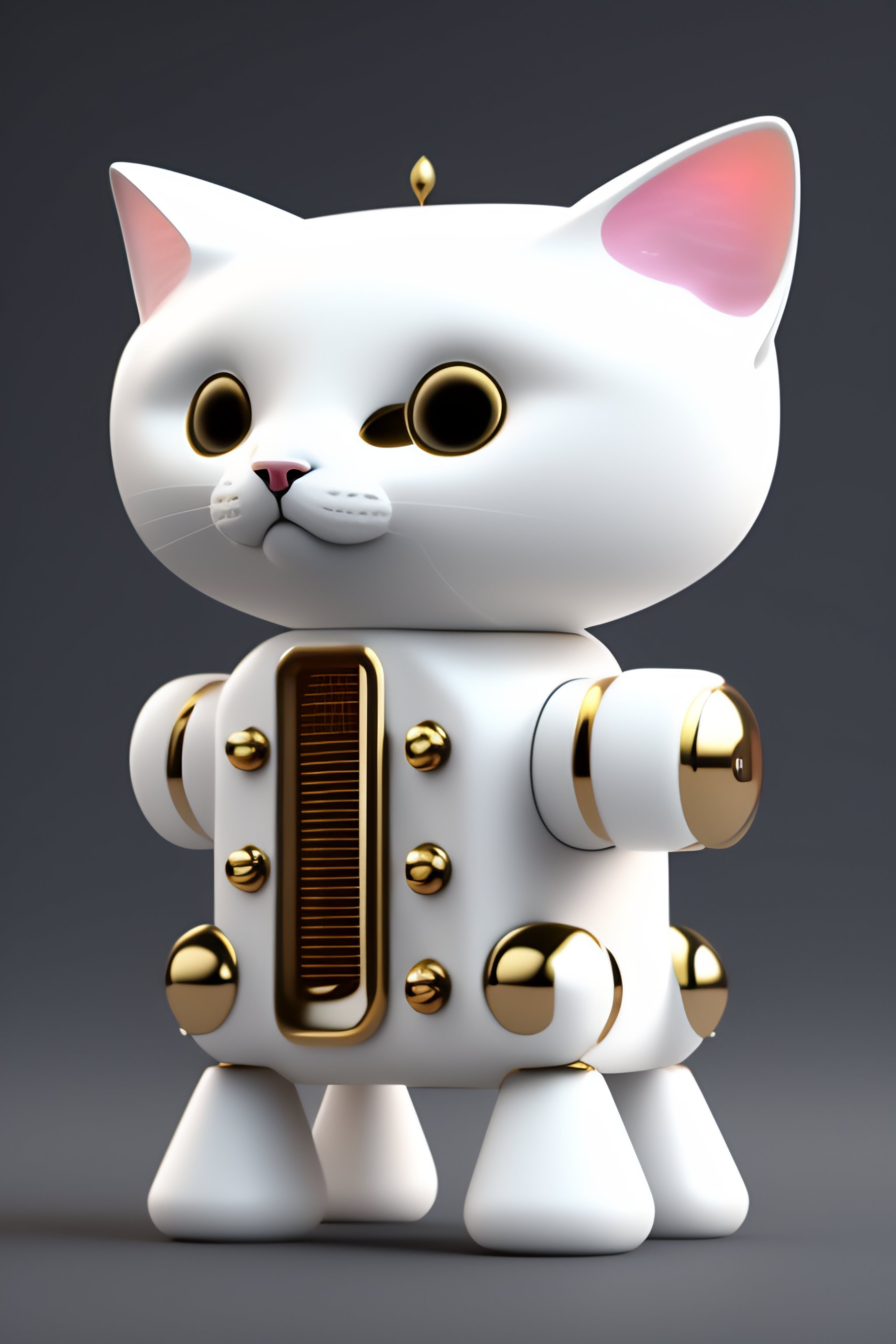 Lexica - A white chinesse cat robot made from tubulars clocks, analog ...