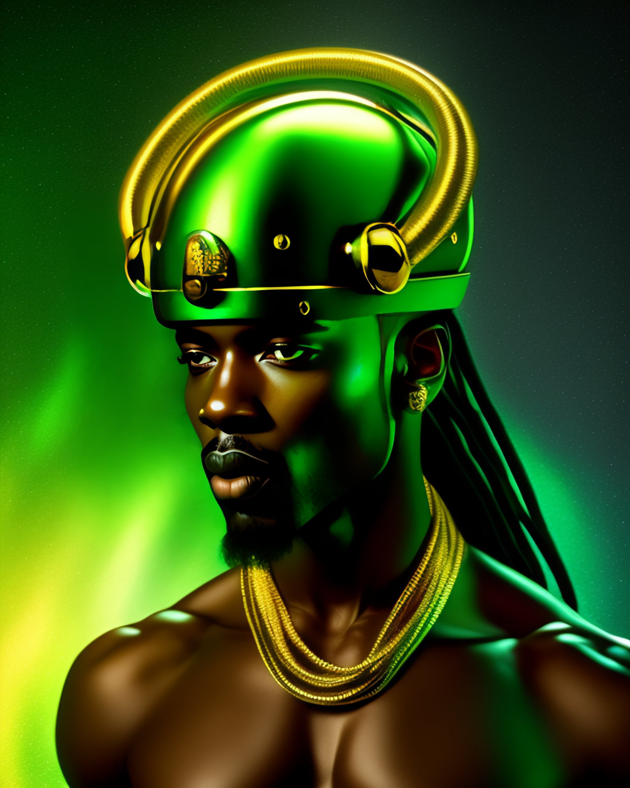 Lexica - Rapper male green alien with golden necklace, epic angel wings ...