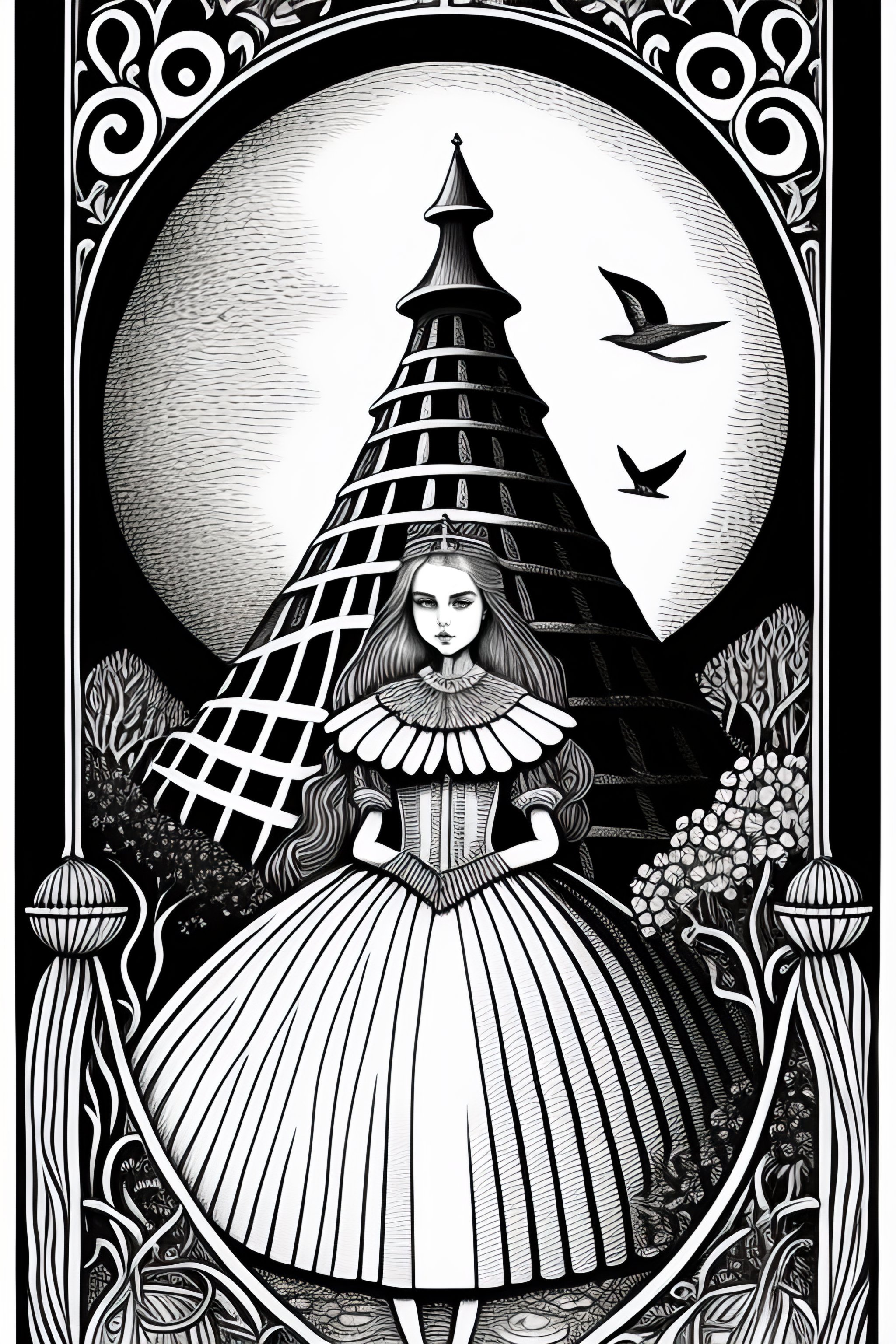 Lexica - Precisely drawn, fine detailed, intense line work, drawing of ...