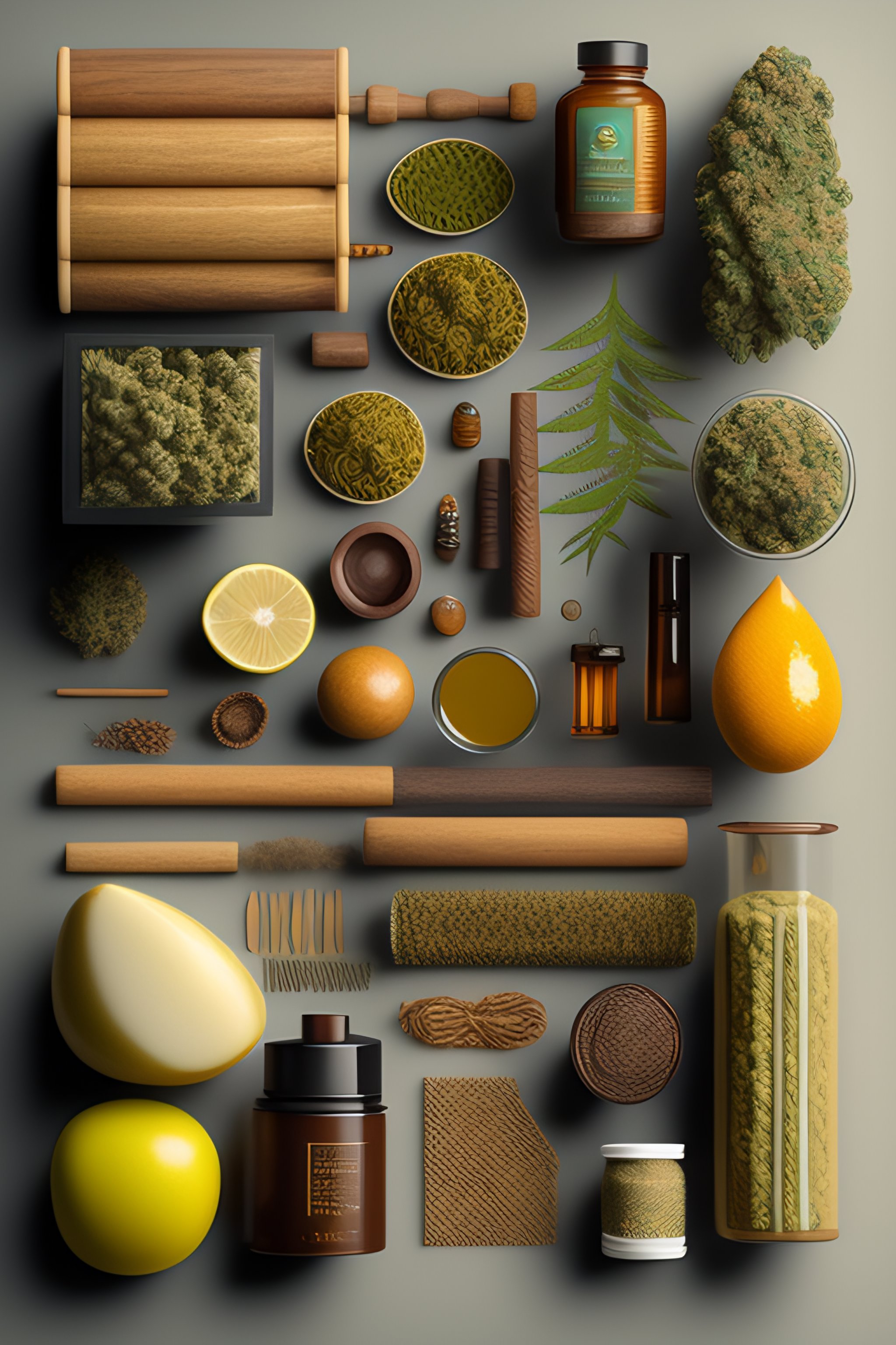 Lexica - 'Cannabis, Costumes and props, Knolling, Knolling layout ...