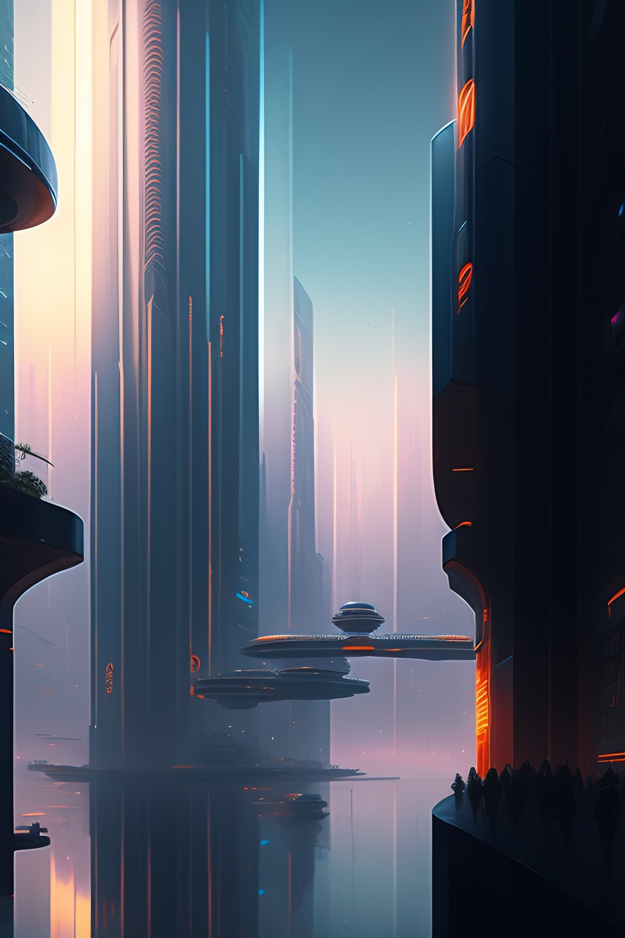Lexica - A cyberpunk city, megastructures, complimentary contrast ...