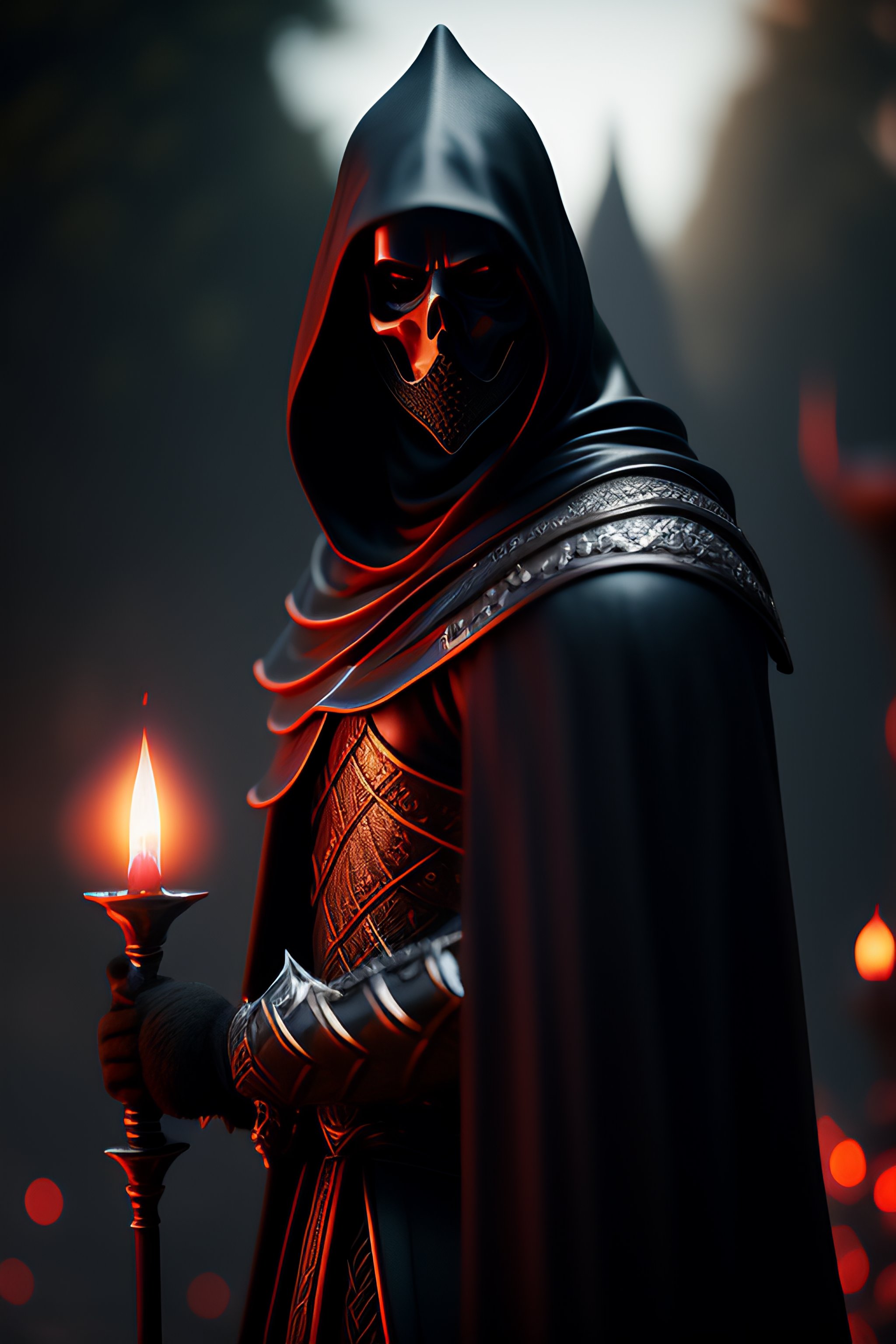 Lexica - Grim reaper, wearing black mask, ultra detailed fantasy, elden ...