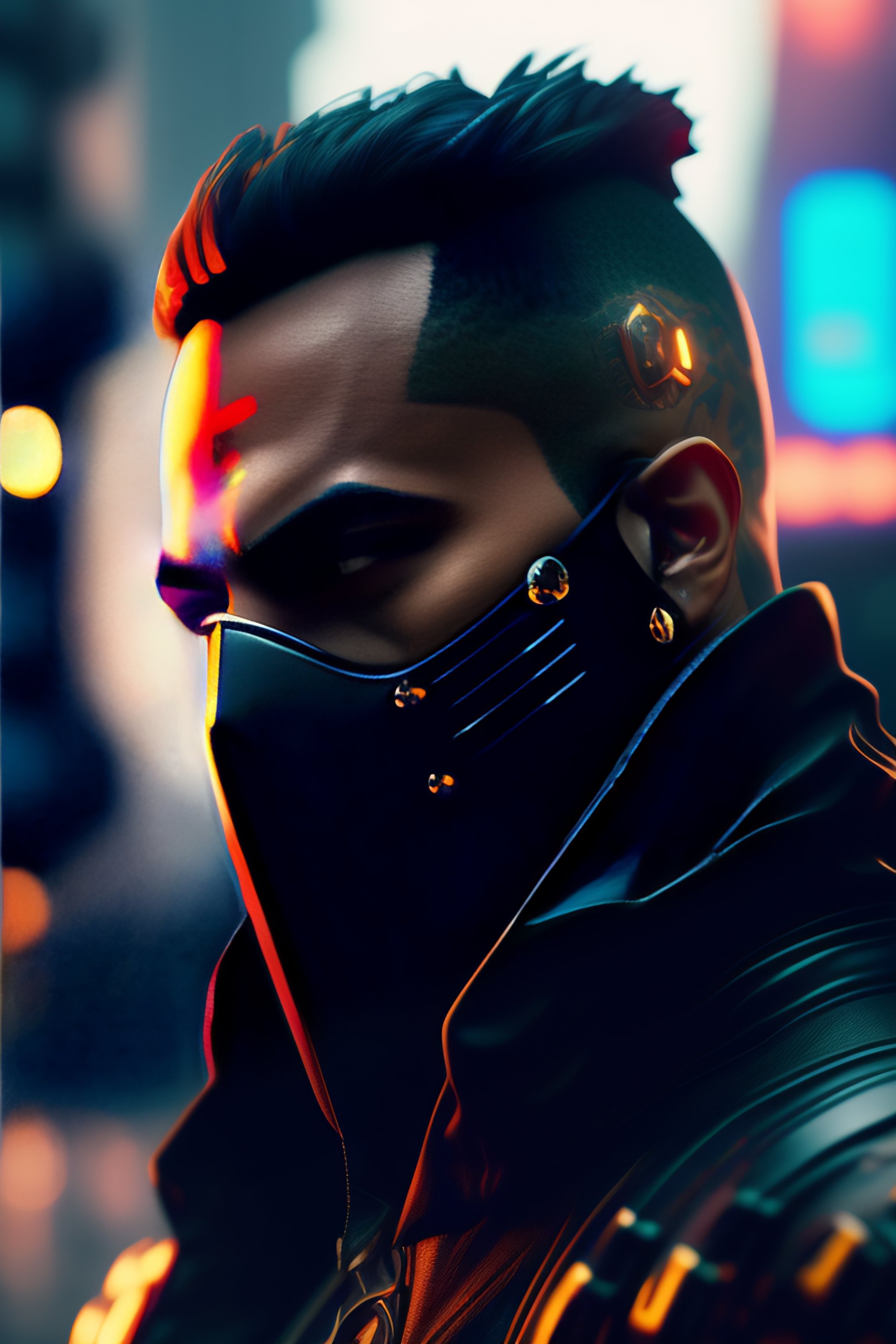 Lexica - Cyberpunk 2077 plagued mask man