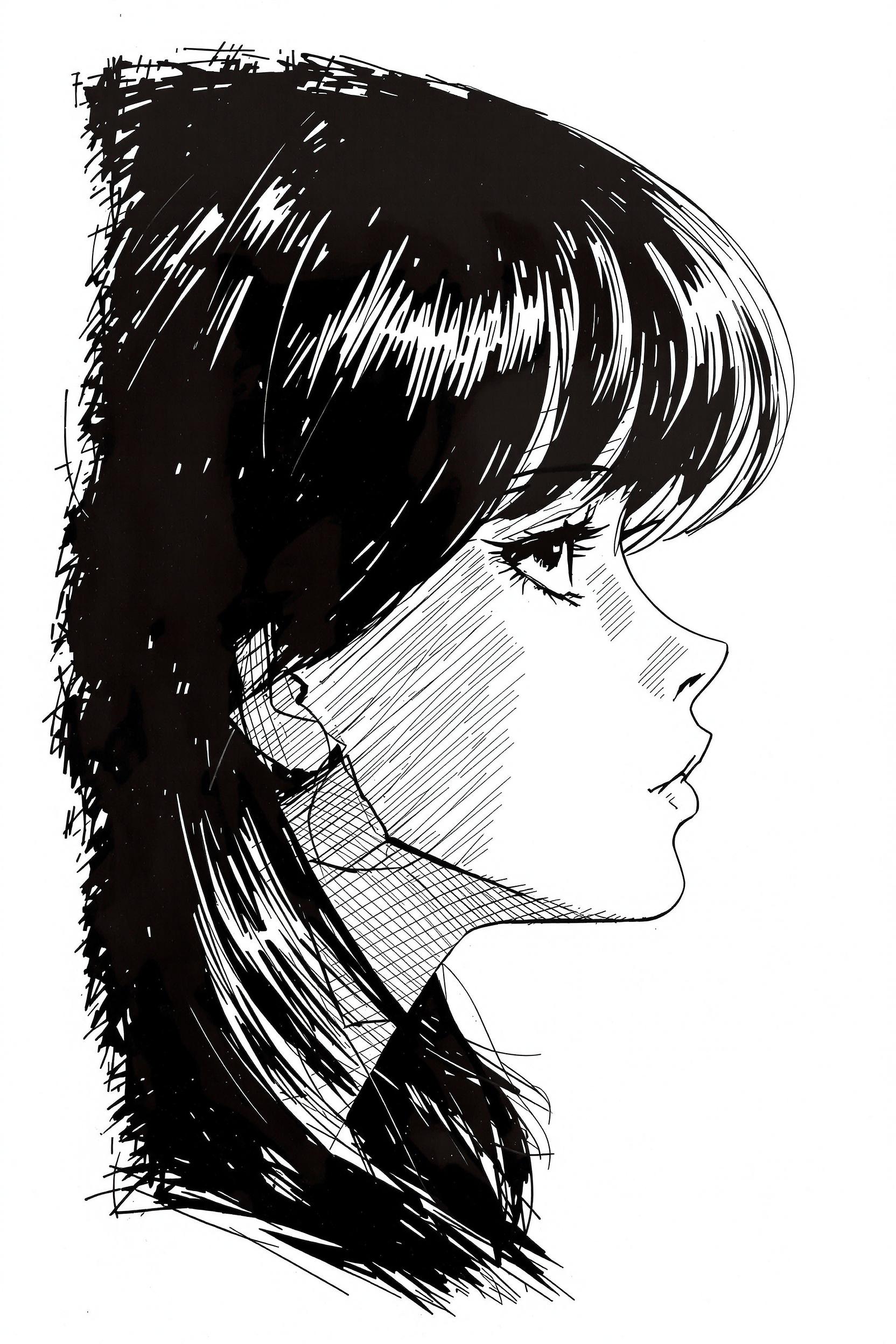 Lexica - Vintage 90s anime, Scratchy pen strokes, blind contour ...