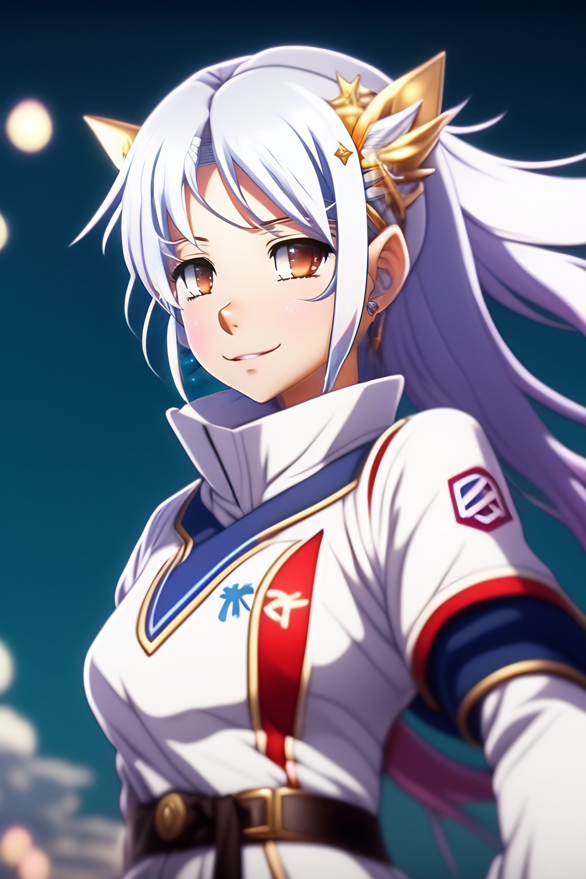 Lexica - A girl, anya anime style, with white hair, wearing a shark ...