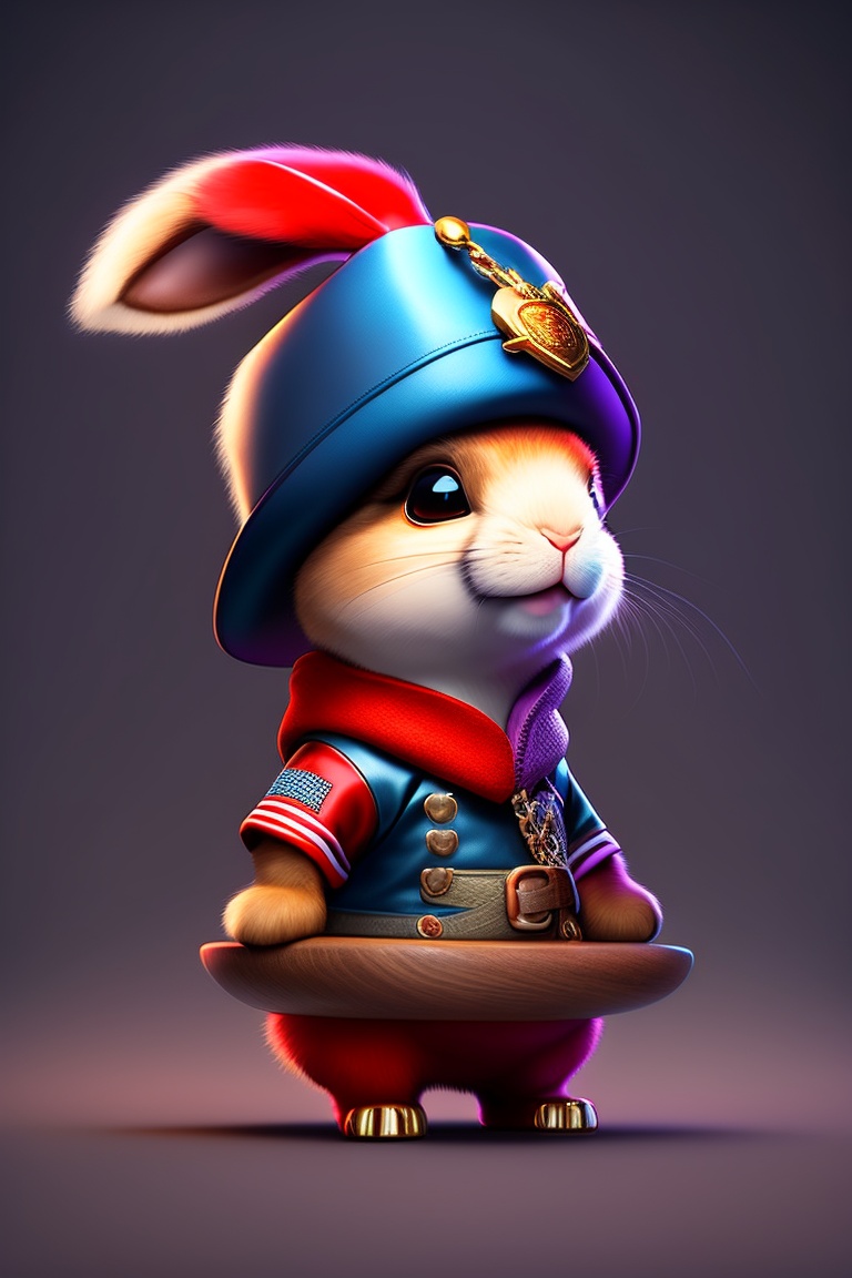 Lexica - Smiling pirate apprentice rabbit name in colorful t-shirt, red ...