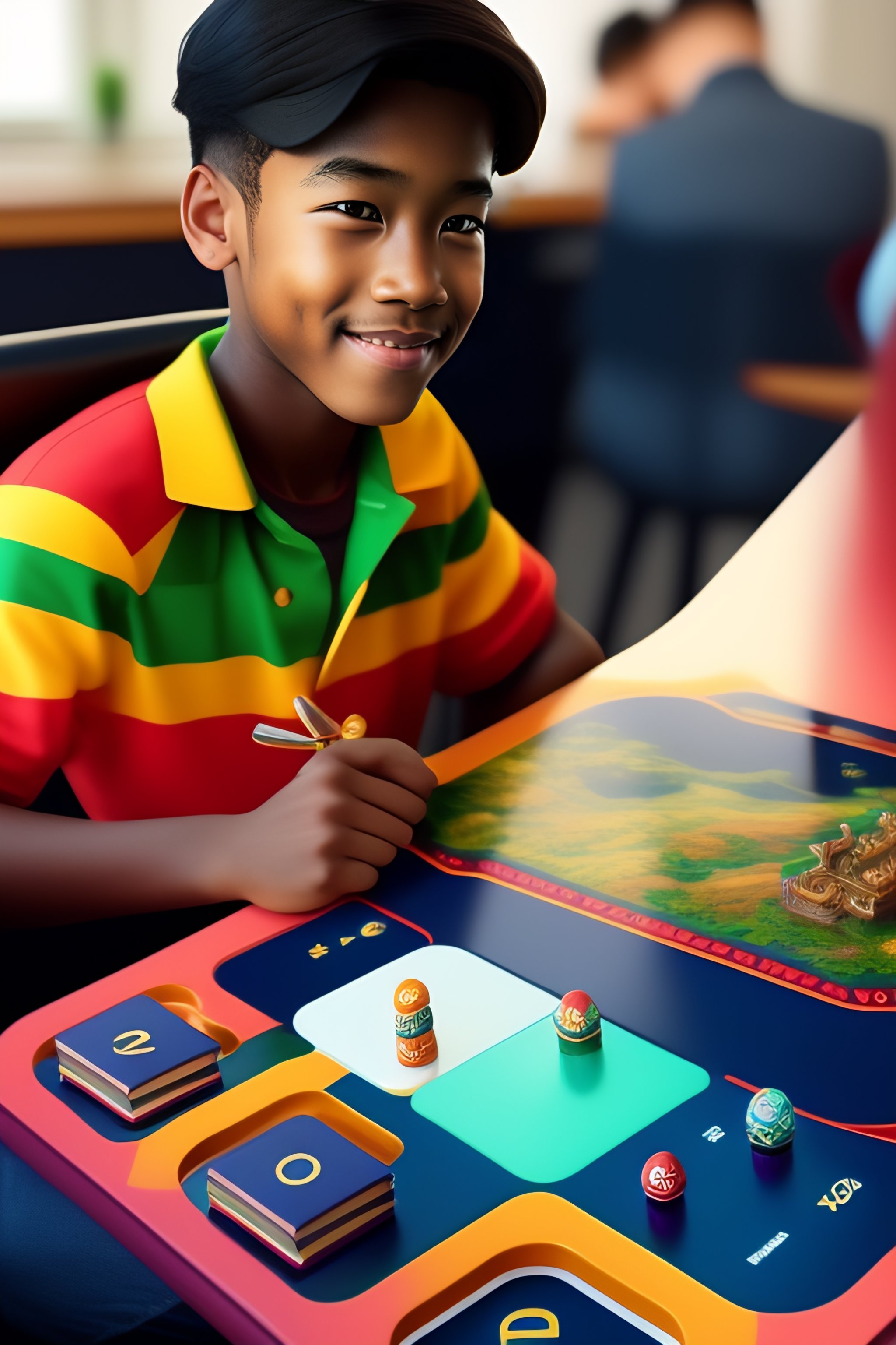 Lexica - Board game character, man a student who studies at school age ...
