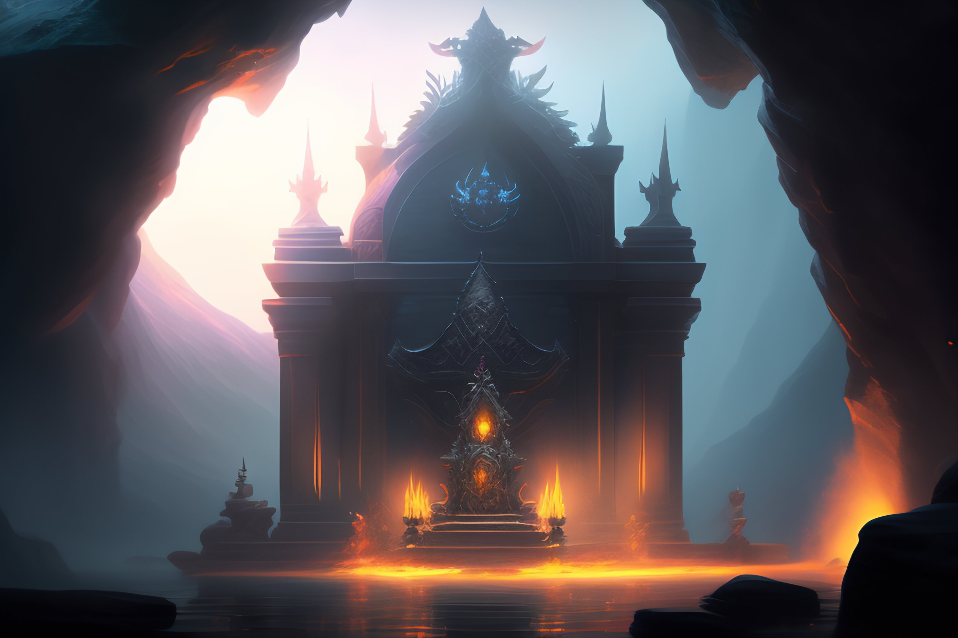 Lexica - Establishing shot of a spectacular demonic summoning ceremony ...