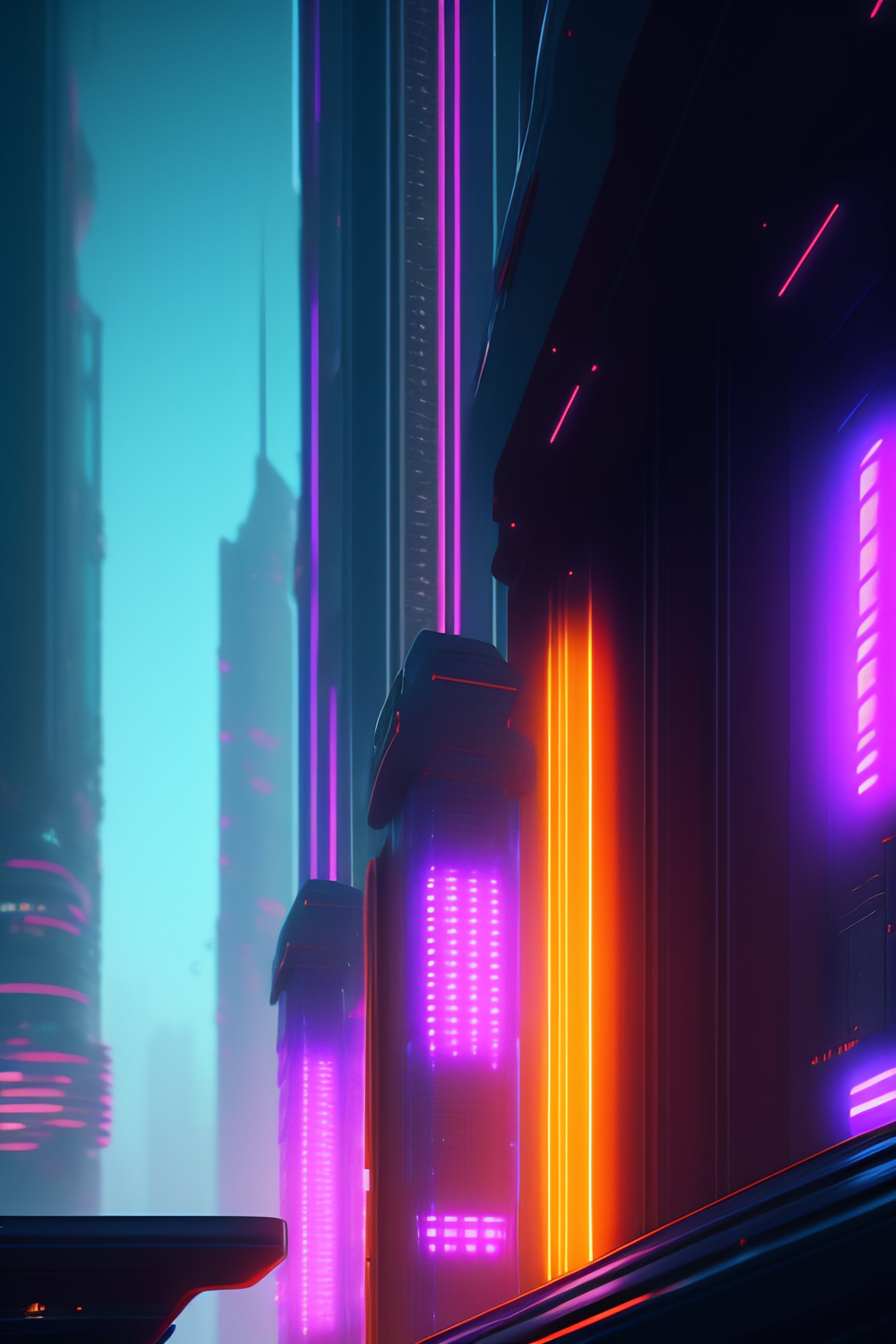 Lexica - Cyberpunk, monk, city, neon, skyscrapers, lights, unreal ...
