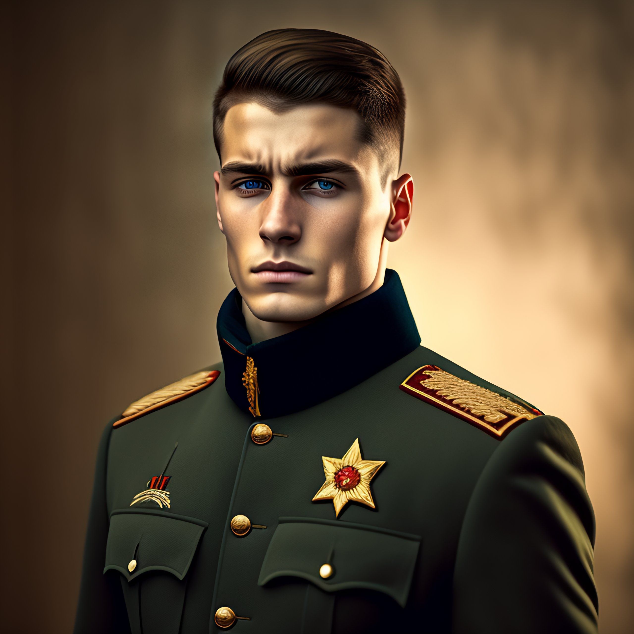 Lexica - Portrait of young depressed Russian military veteran