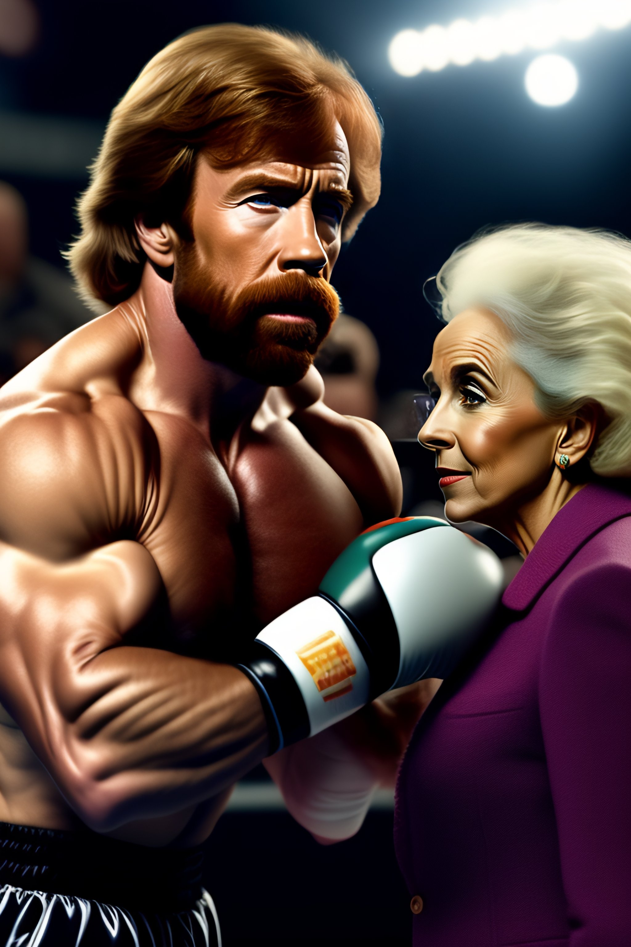 Lexica - Chuck Norris boxing with Emma Watson and Albert Einstein, 4k, hdr