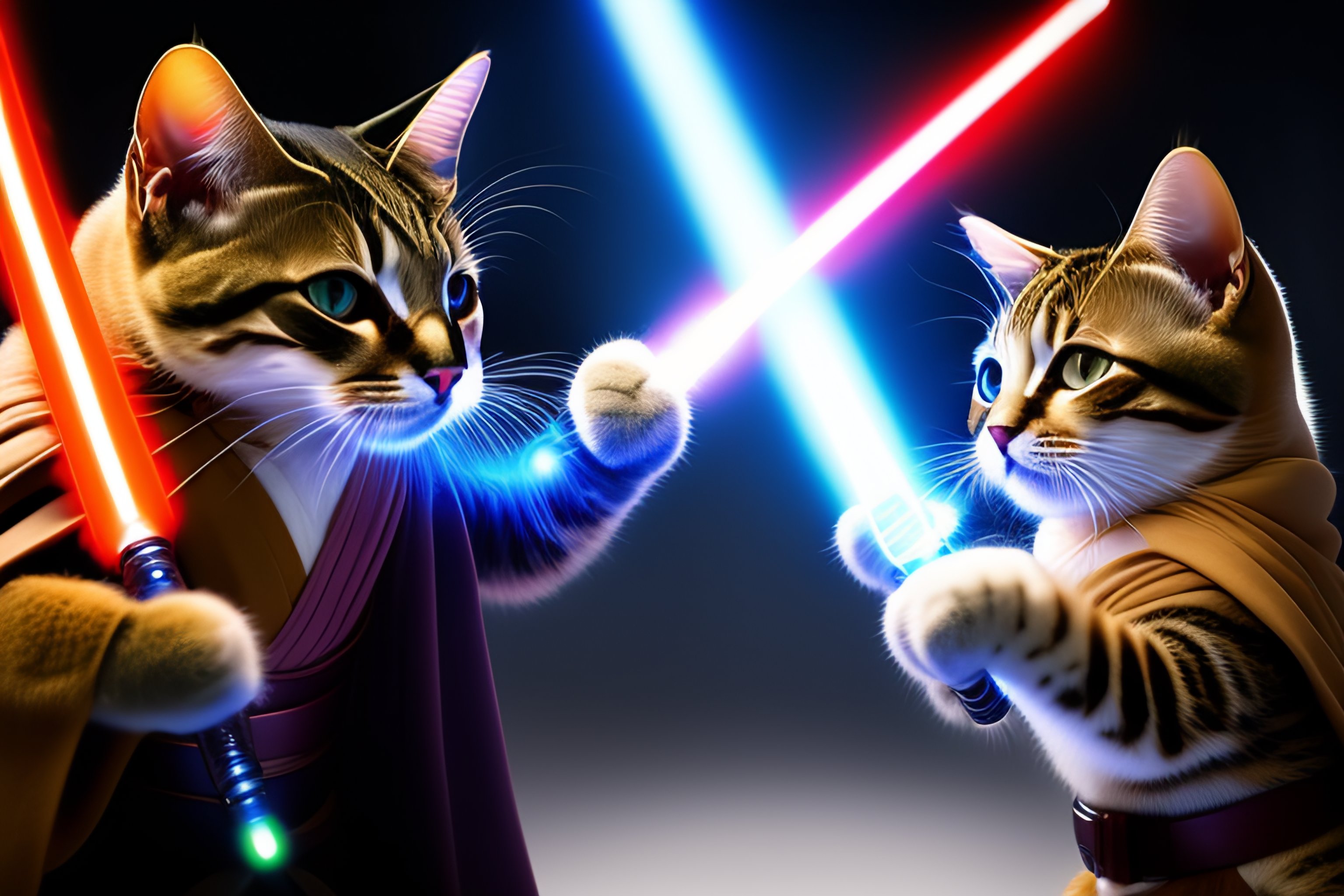Lexica - Two jedi cats lightsaber fight