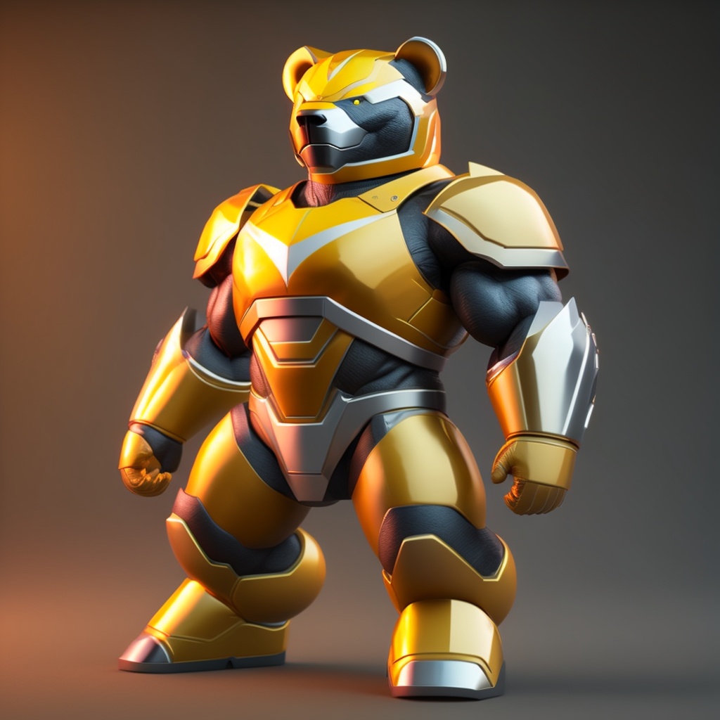 Lexica - Mighty Morphin Yellow Bear Power Ranger, 3D Game Cinematic ...
