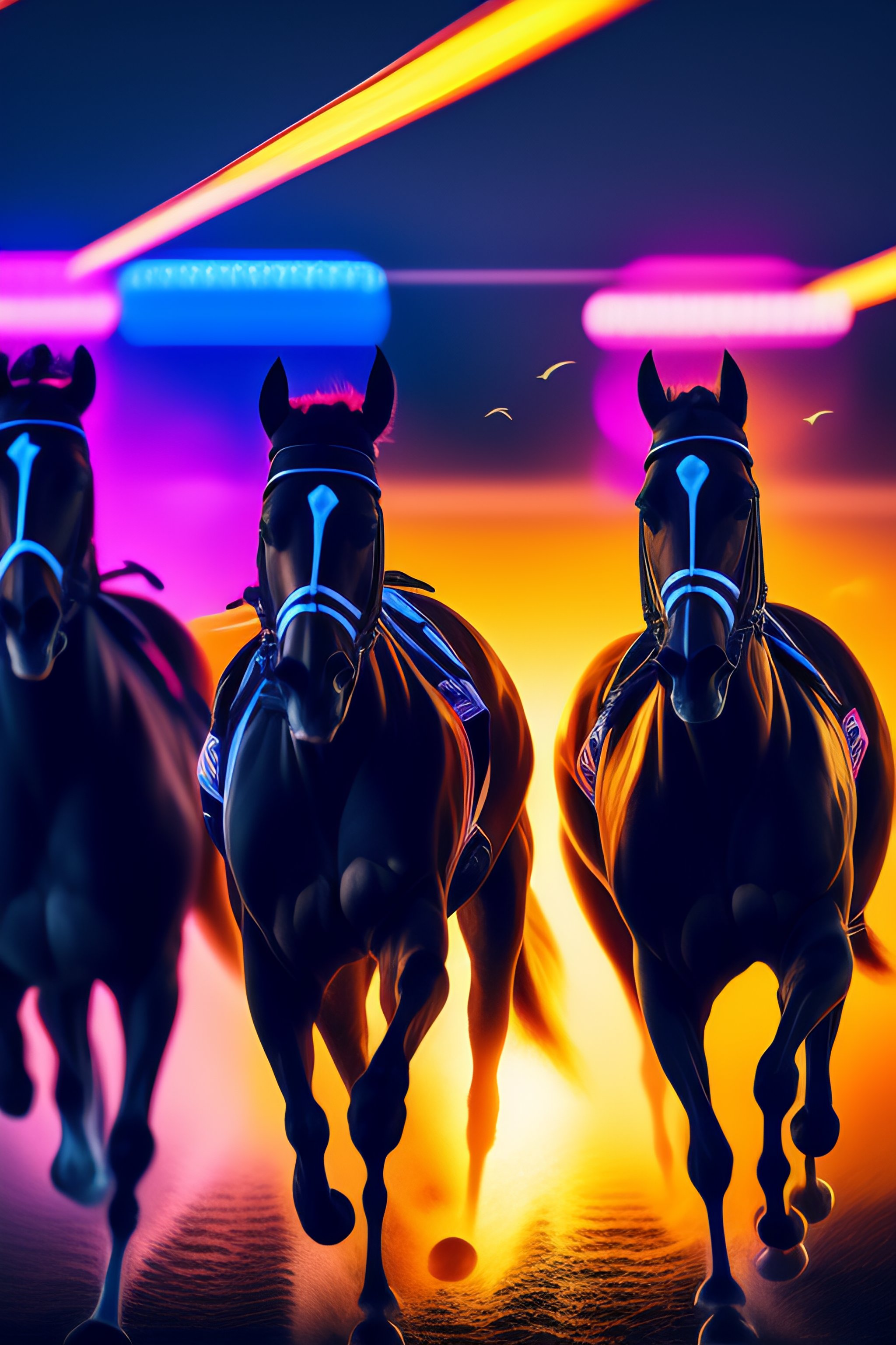 Lexica - Panoramic birds view of a high quality race of many polygon ...