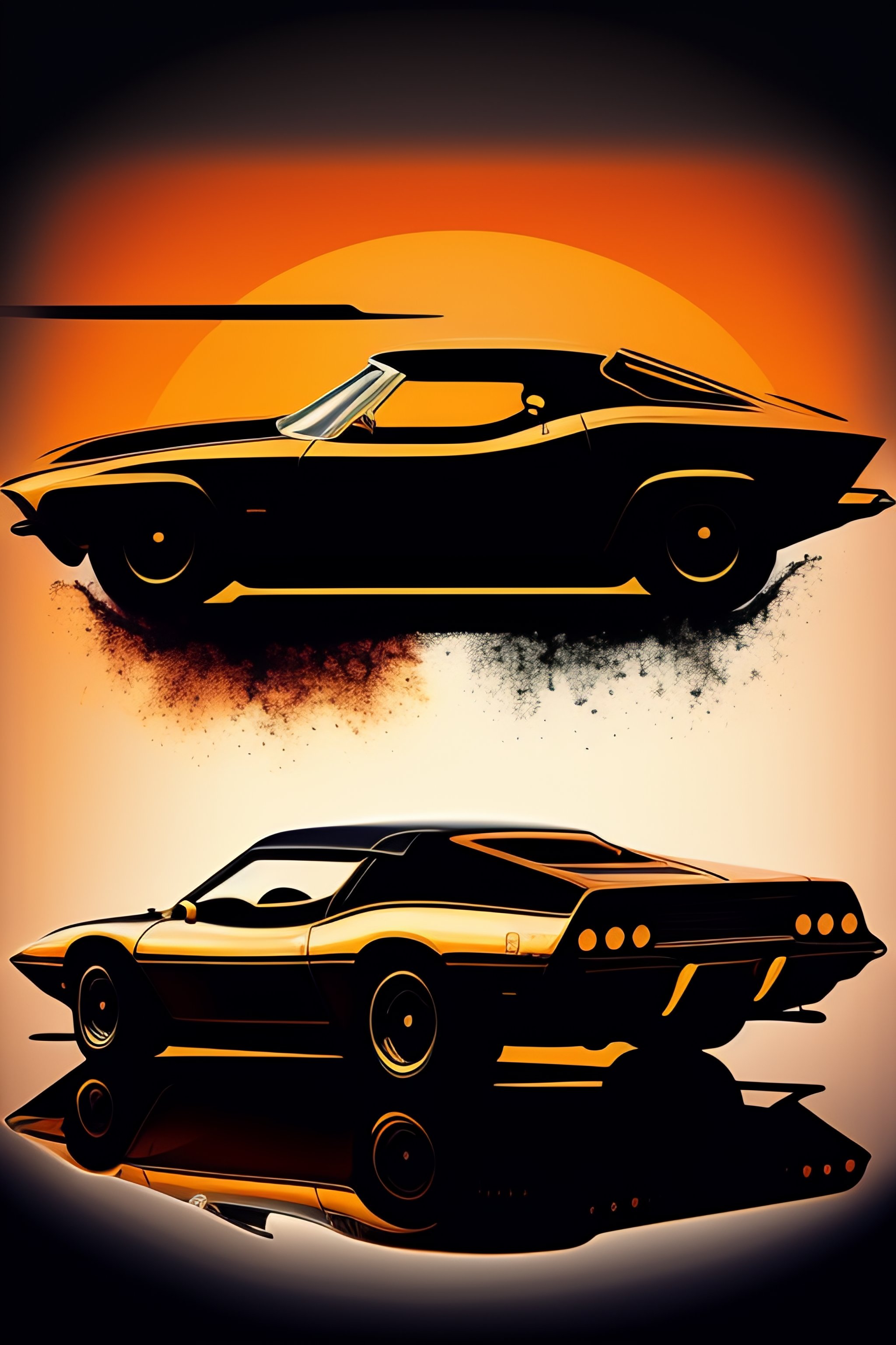 Lexica - Create vector car silhouette wall art piece that showcases the ...