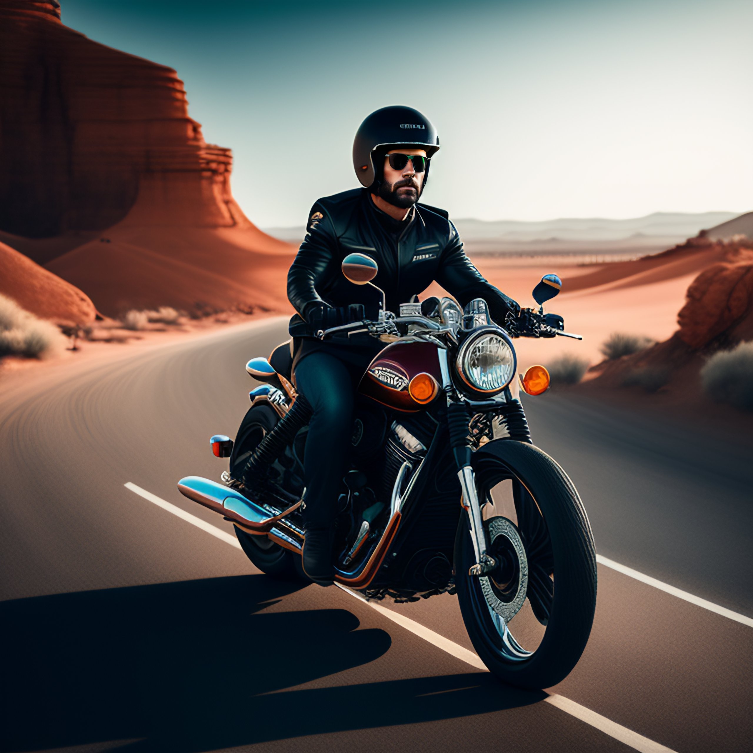 Lexica - Portrait man drive snake bike