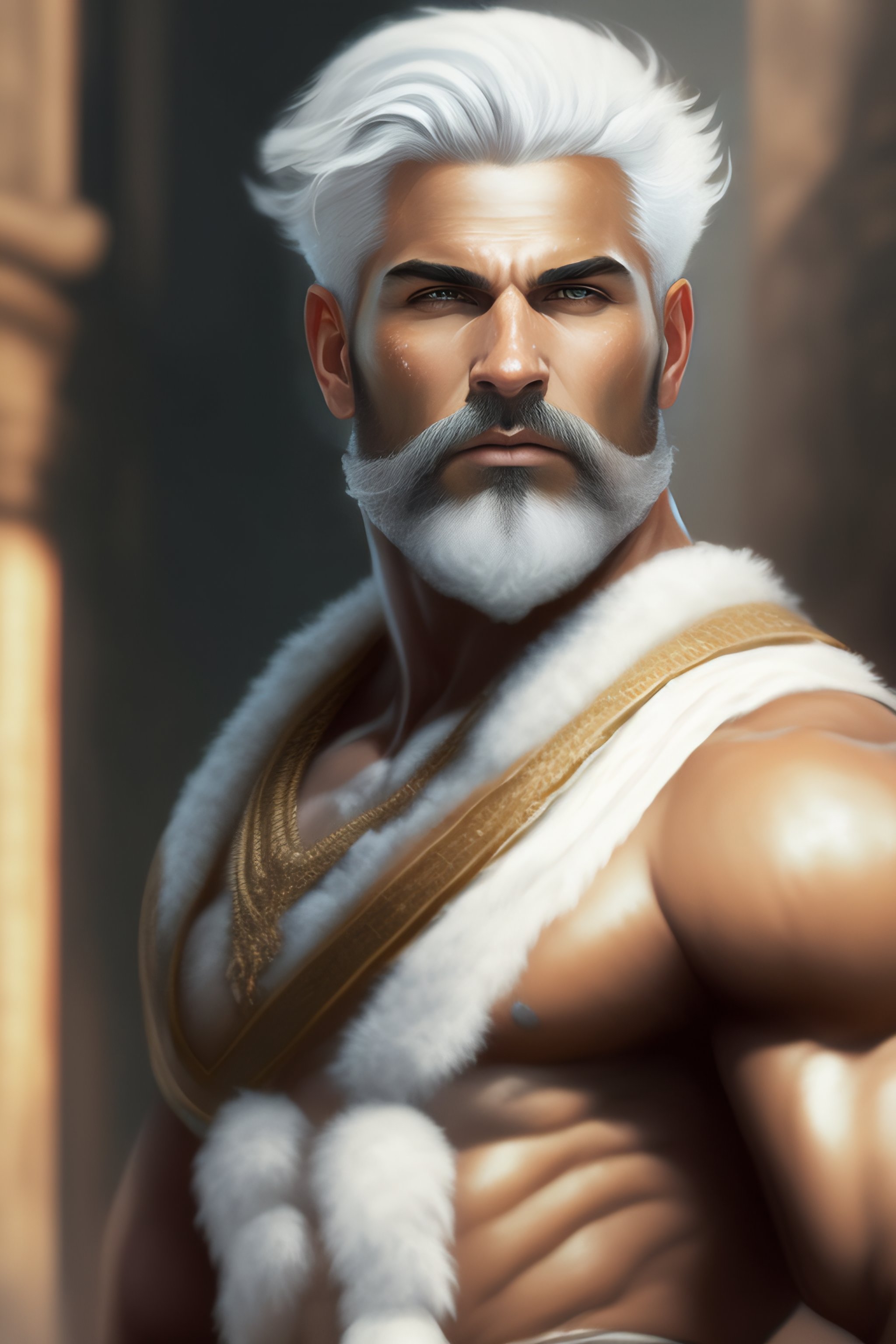 Lexica - Full painted portrait of rugged zeus greek god, white hair ...