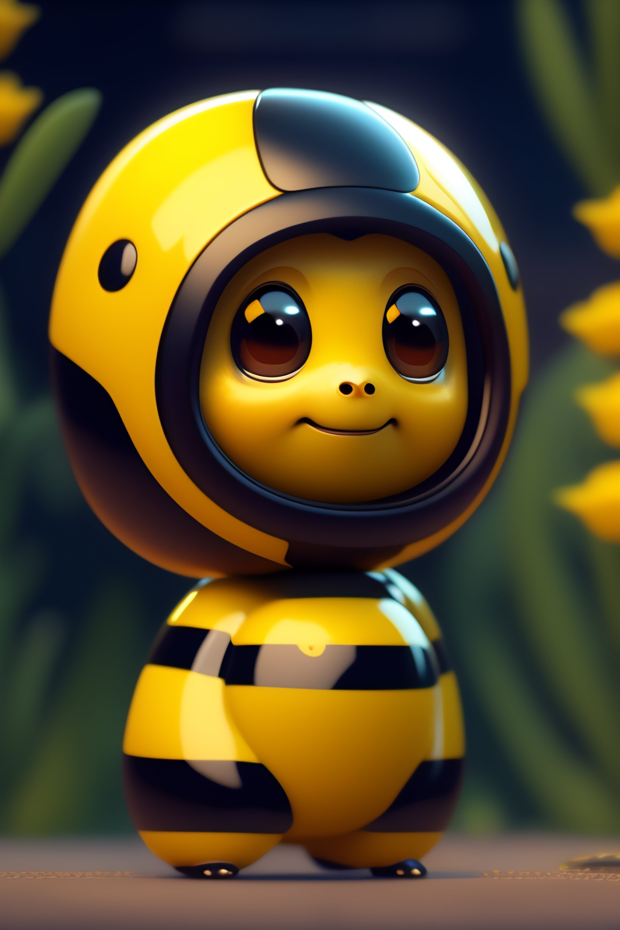 Lexica - Cute adorable little bumblebee waving and smiling greeting me, unreal engine, cozy ...