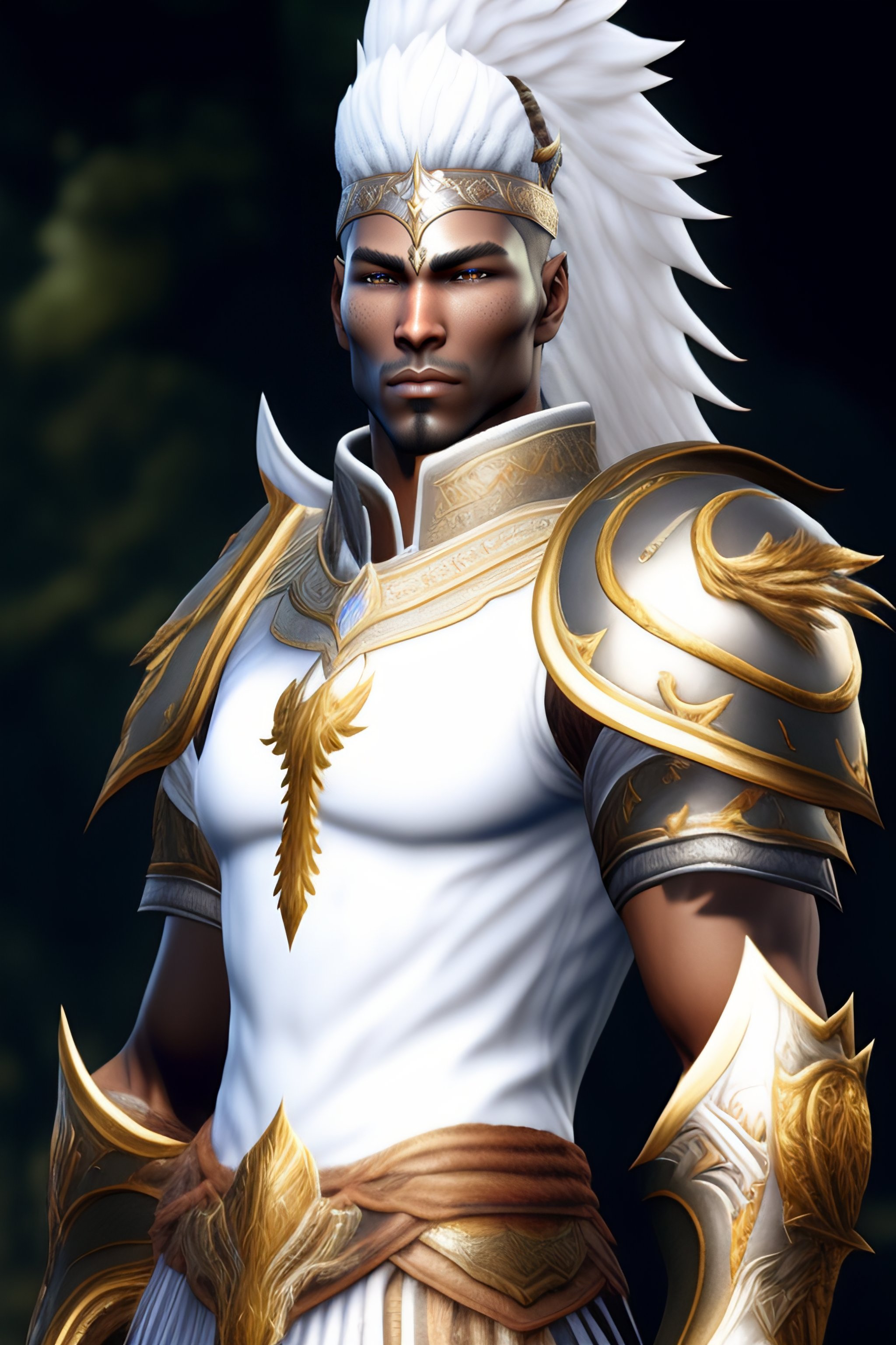 Lexica - Male human warrior wearing white majestic armor from lineage2 ...