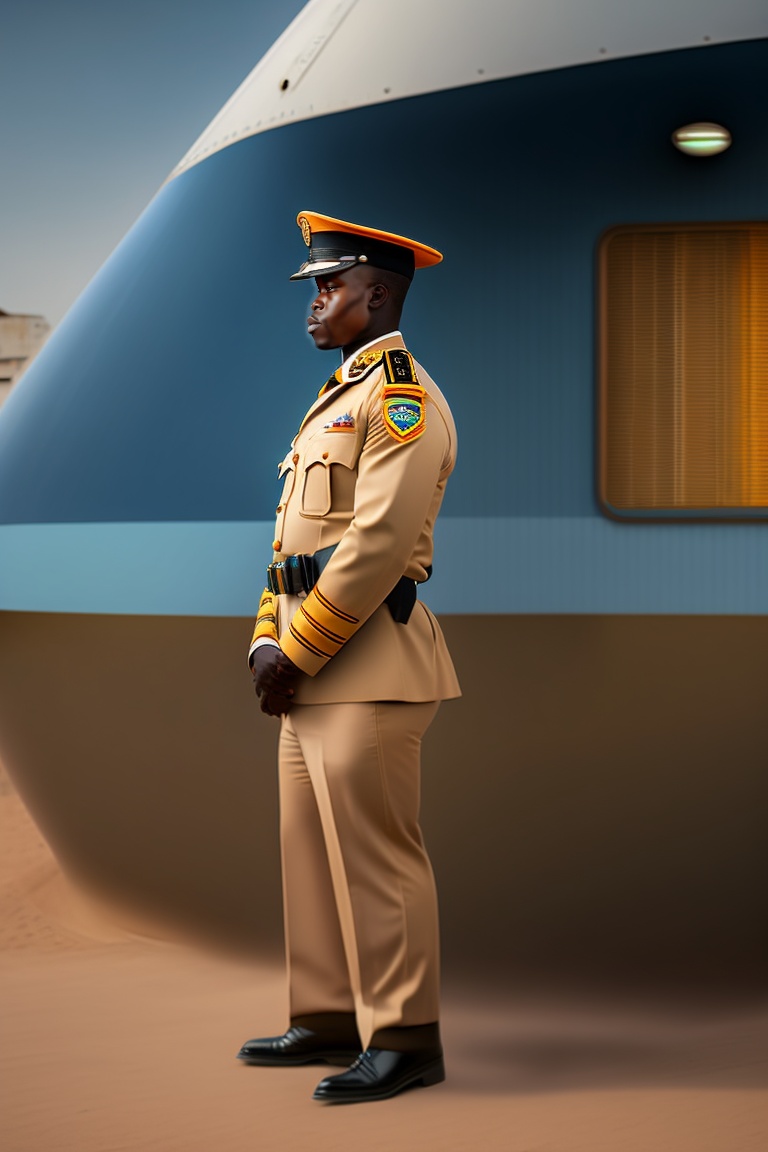 Lexica - A west African male security guard, using a radio