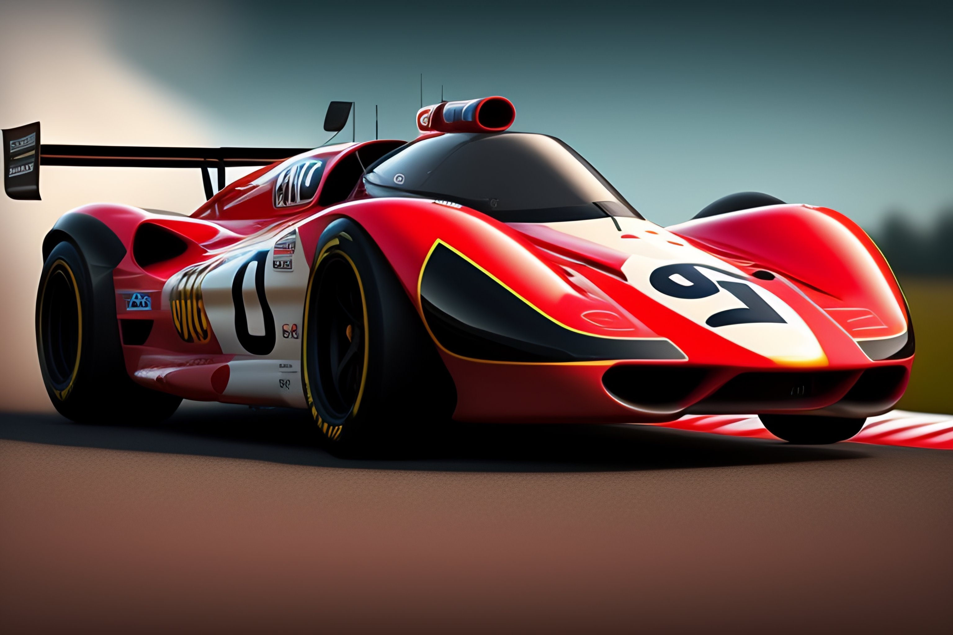 Lexica - Real racing car cyberbunk style