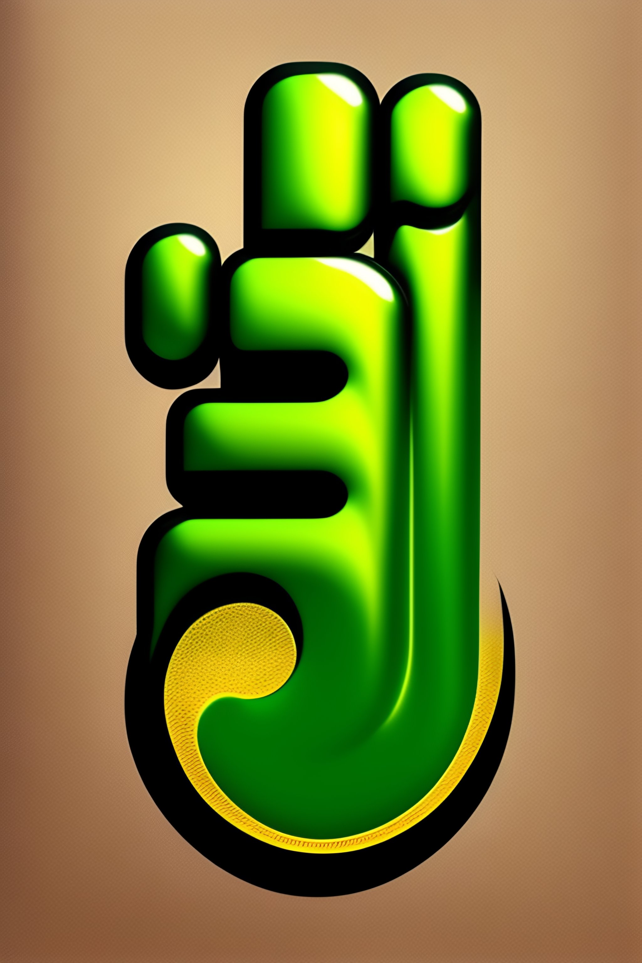 Lexica - Logo hand emoji 2d green fist pc letter handpainted