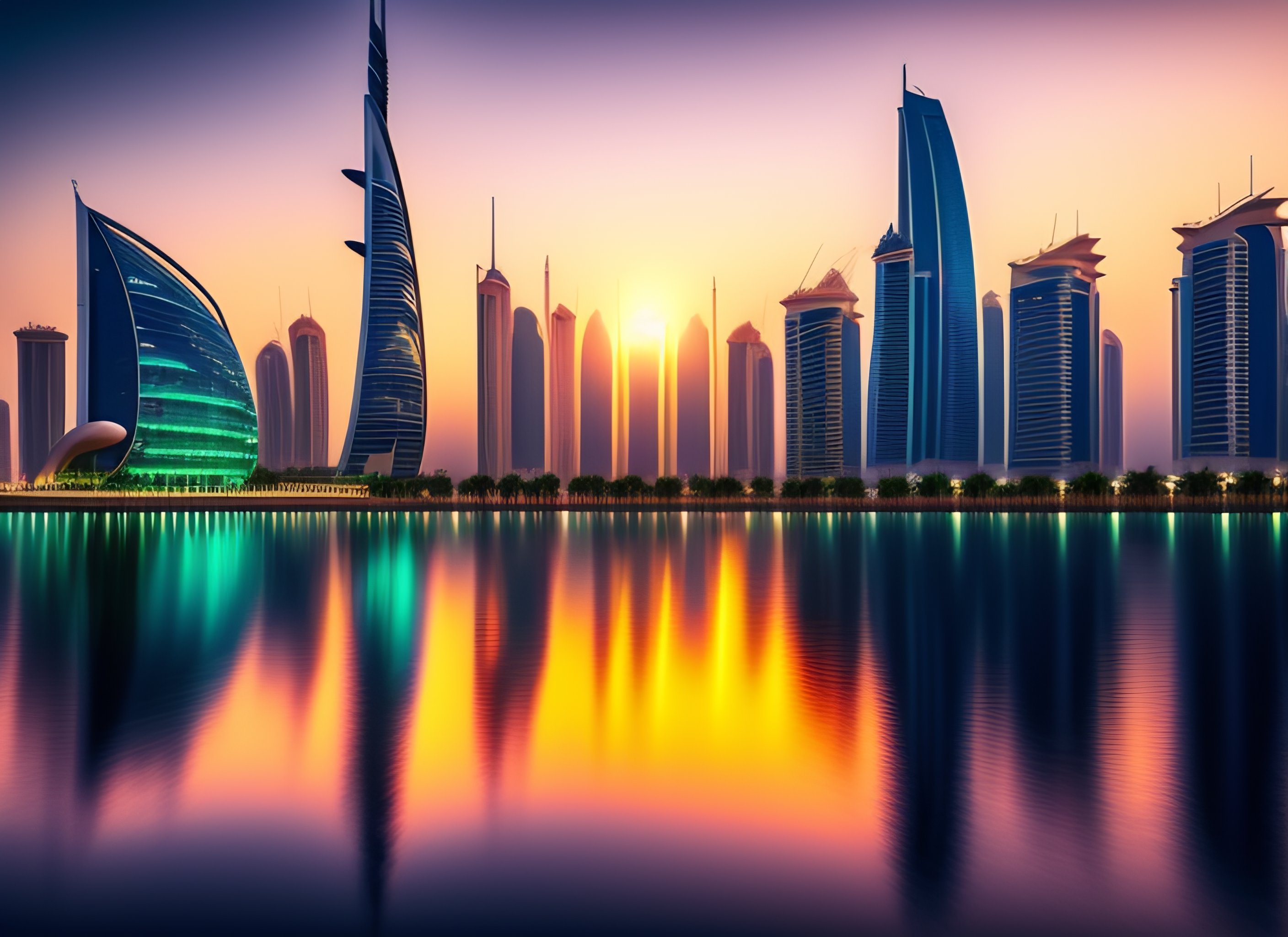 Lexica - Hd realistic shot of a modern dubai city in broaday light ...
