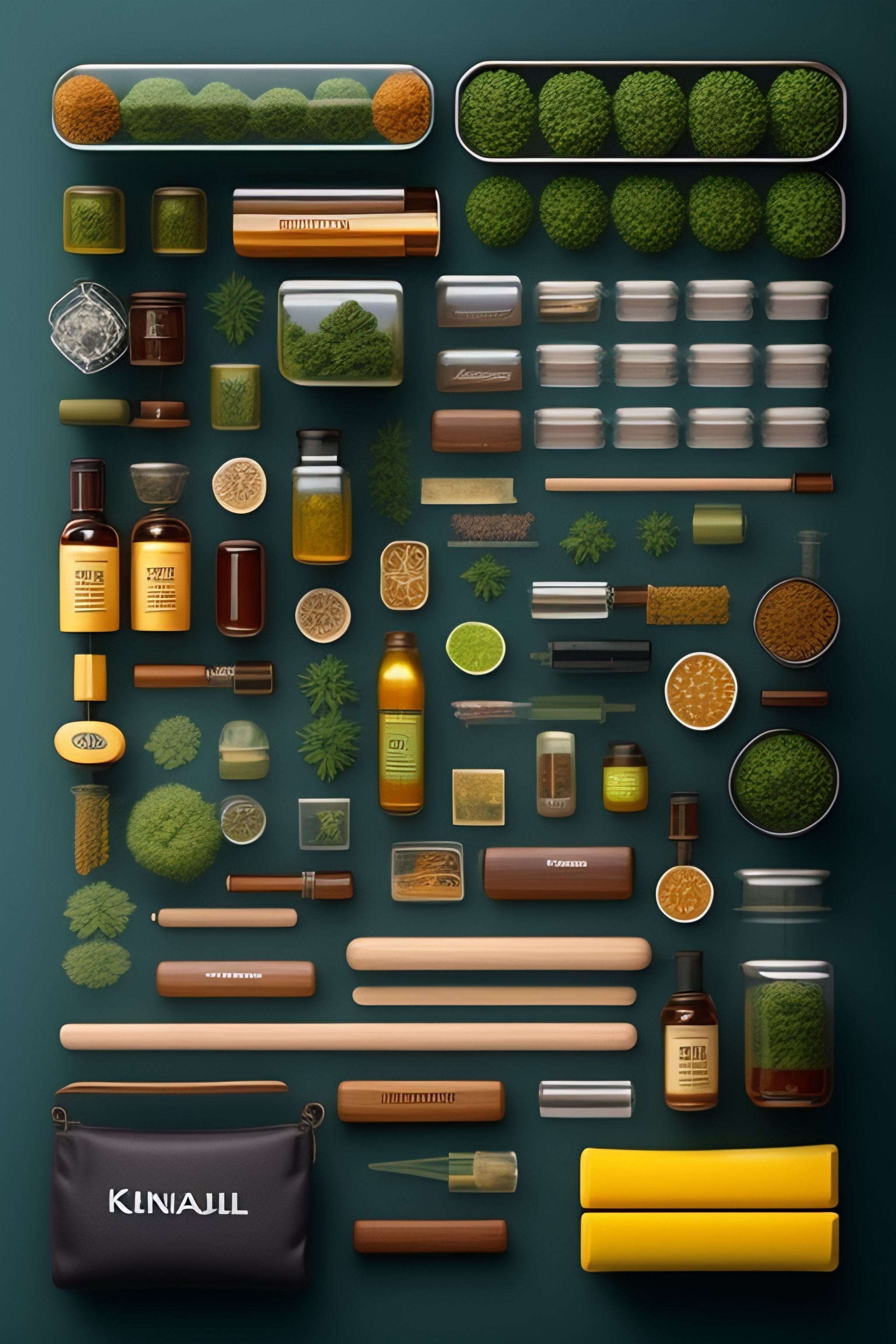 Lexica - Marijuana and weed pipes and bongs, Knolling, Knolling layout ...