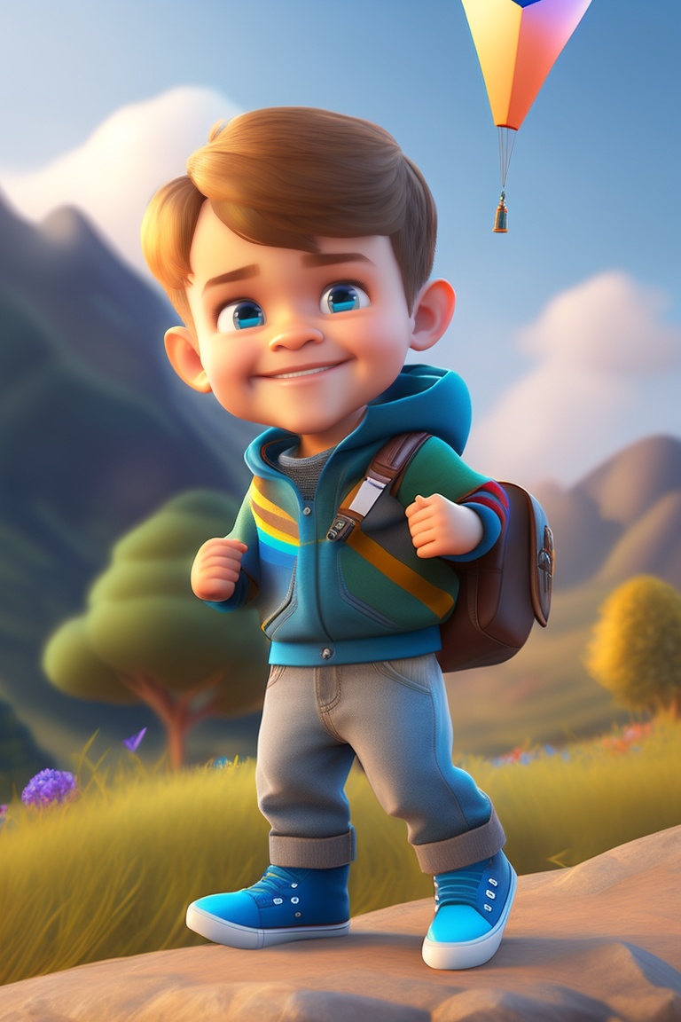 Lexica - Timmy, a cheerful little boy with a big imagination. He loves ...