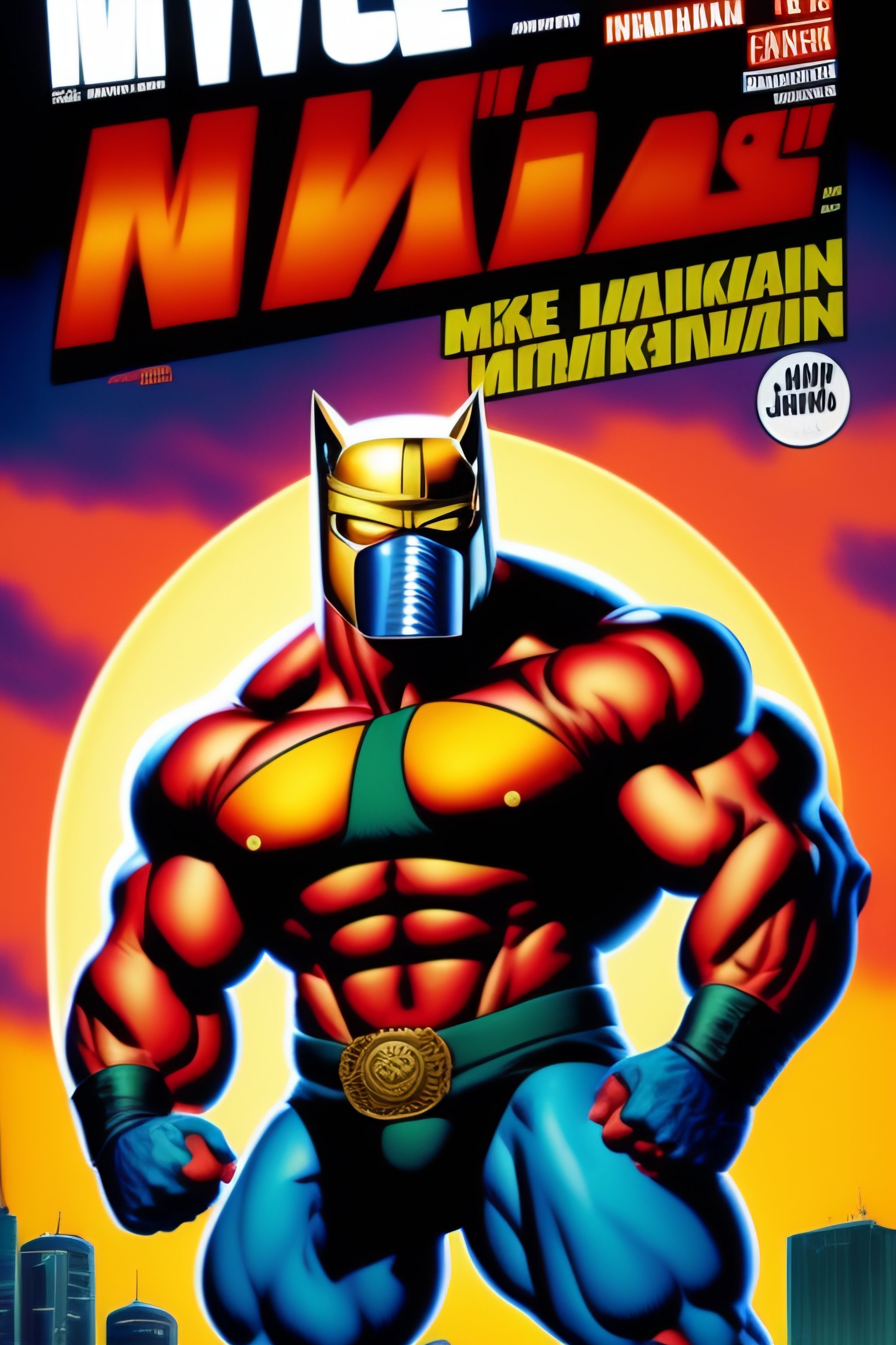 Lexica - Muscle man with mask comic