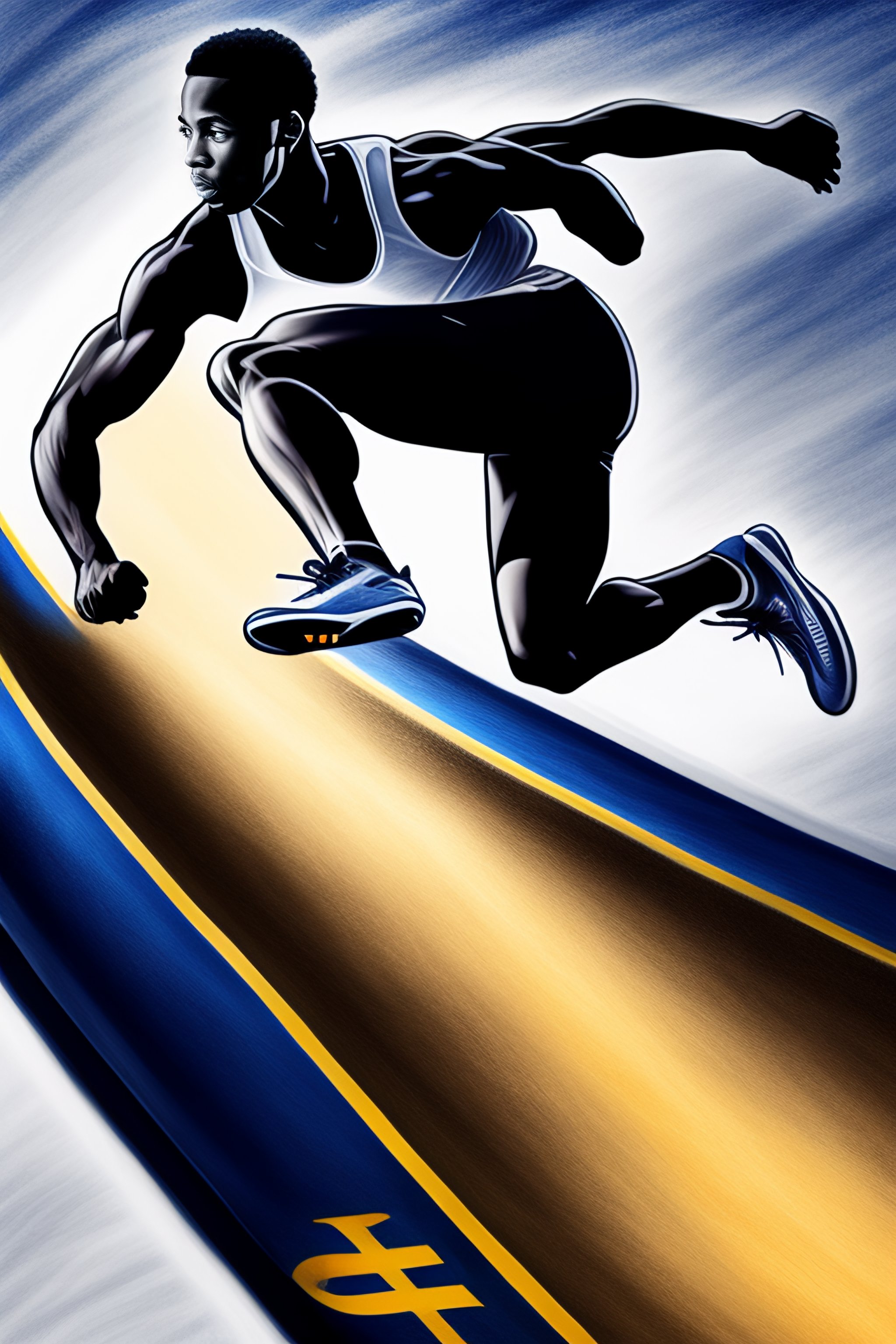 Lexica - A drawing of a track athlete leaping over high hurdles on a ...