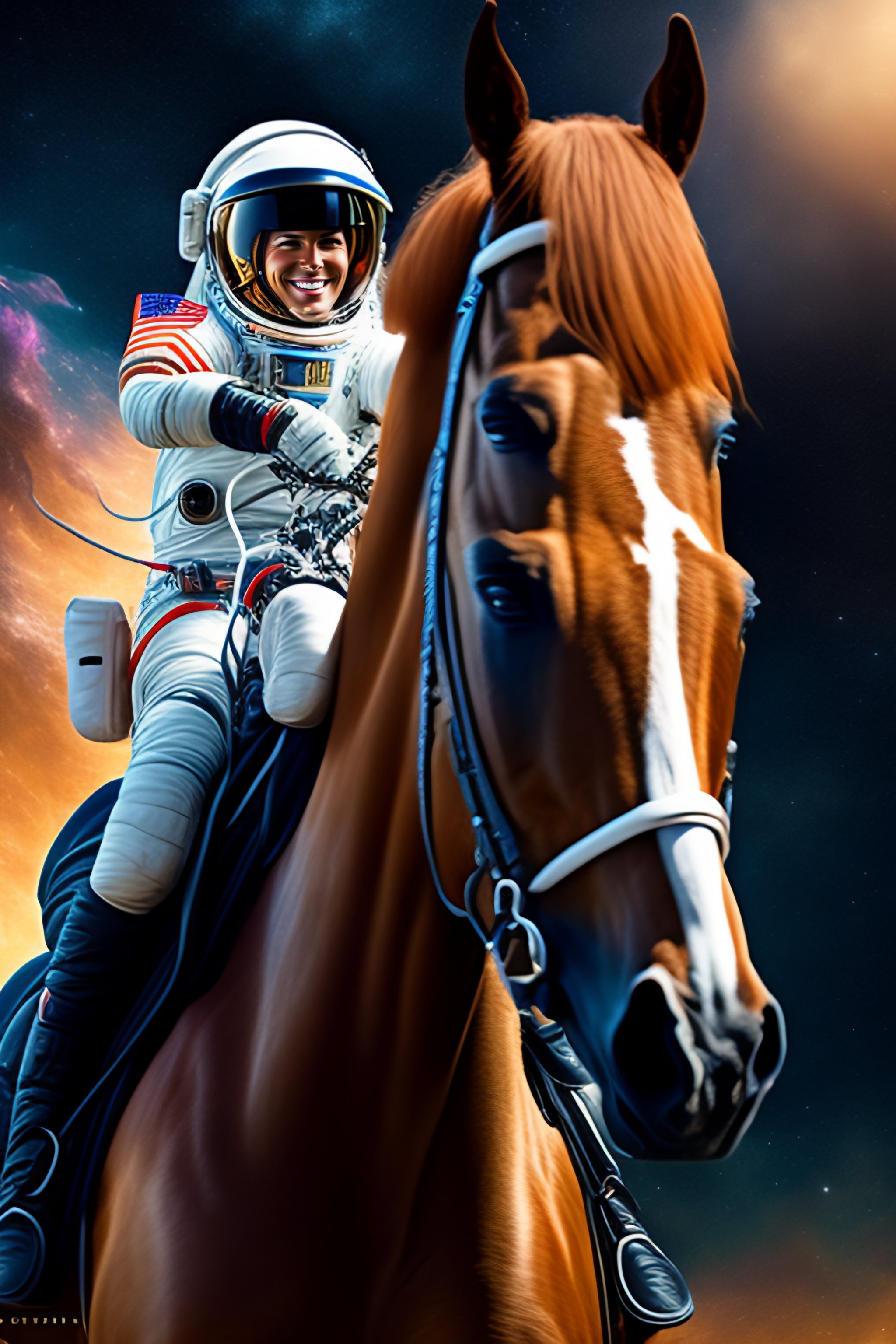 Lexica - A photograph of an astronaut riding a horse