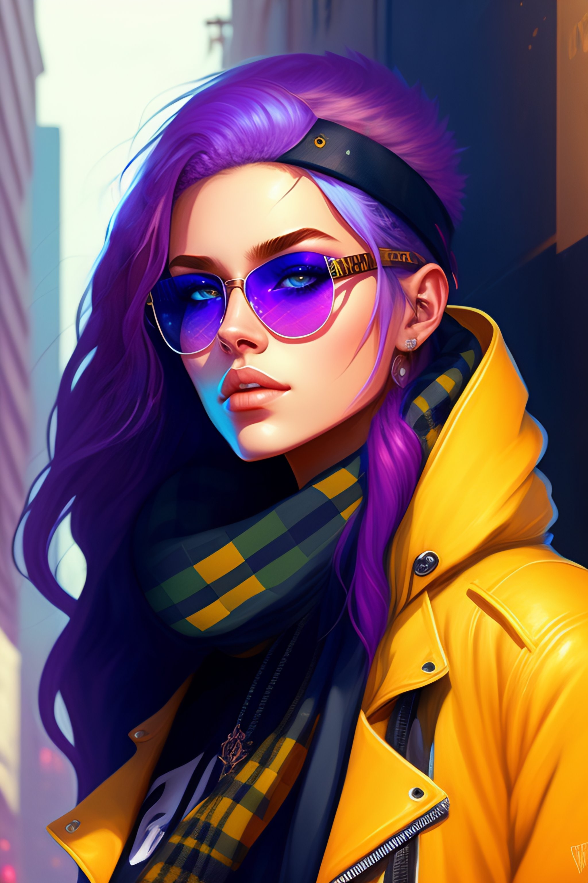 Lexica - Highly detailed portrait of a sewer emo punk lady student ...