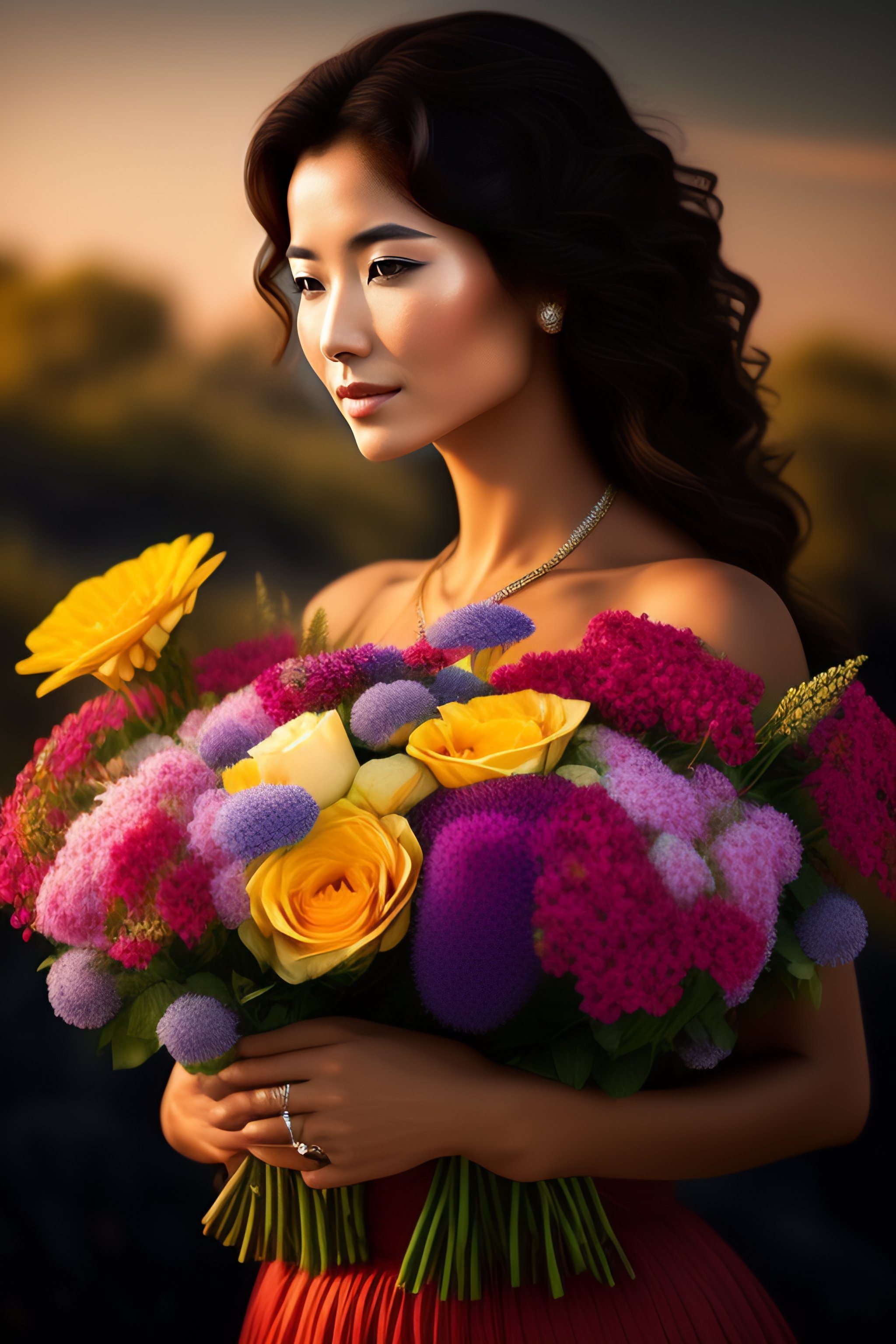 Lexica - Woman chest in flowers