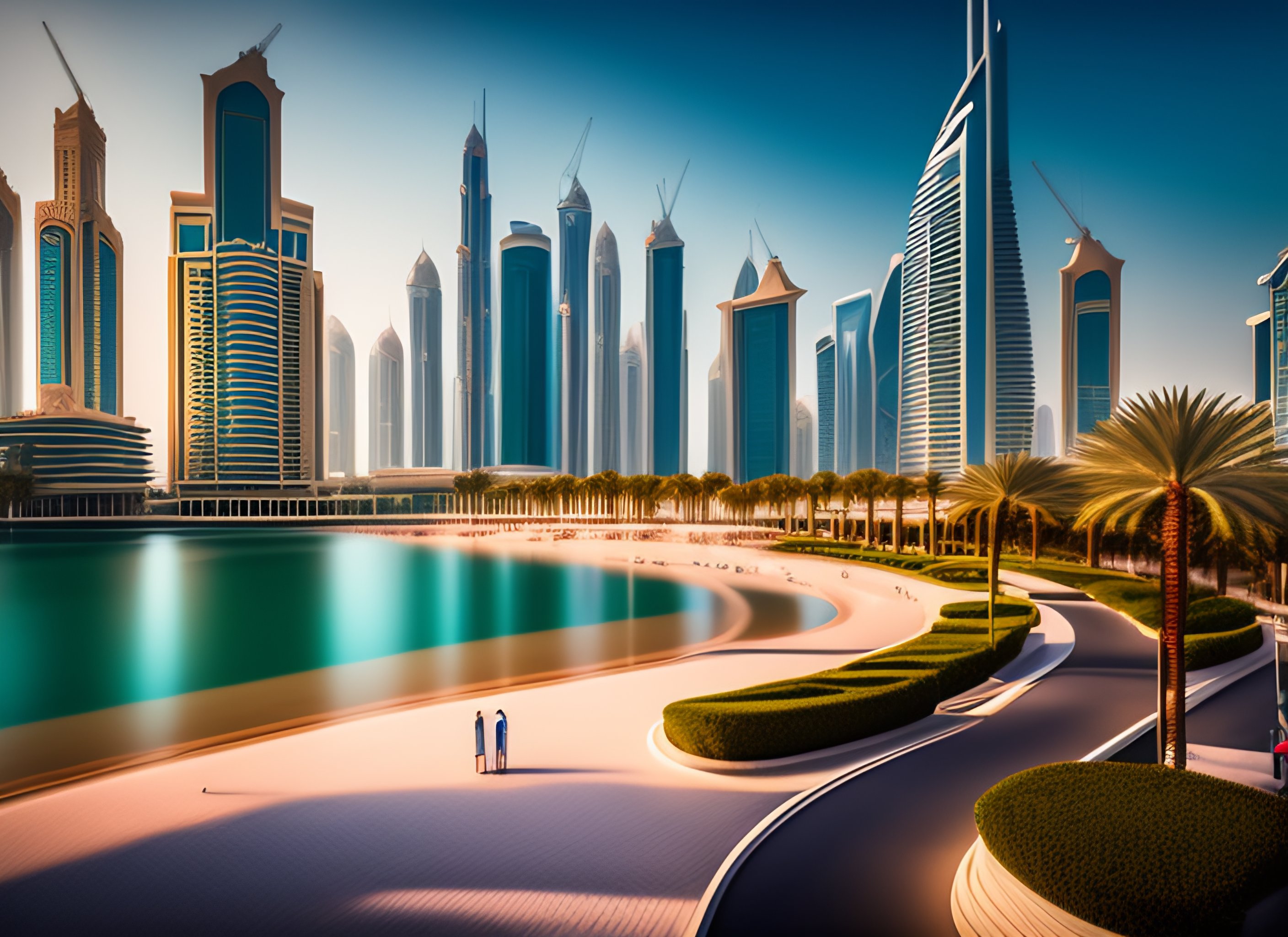 Lexica - Hd realistic shot of a modern dubai city in broaday light ...