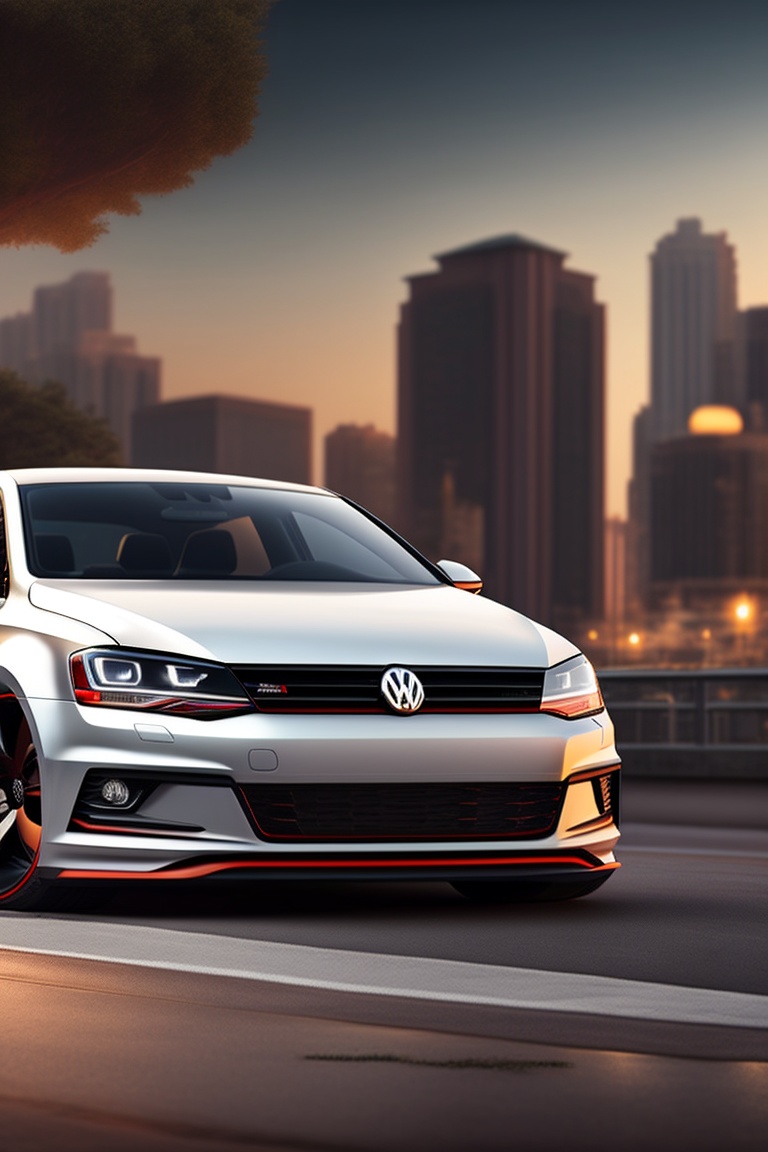 Lexica - Vw jetta mk7, white color, gray rims, black roof, night city ...