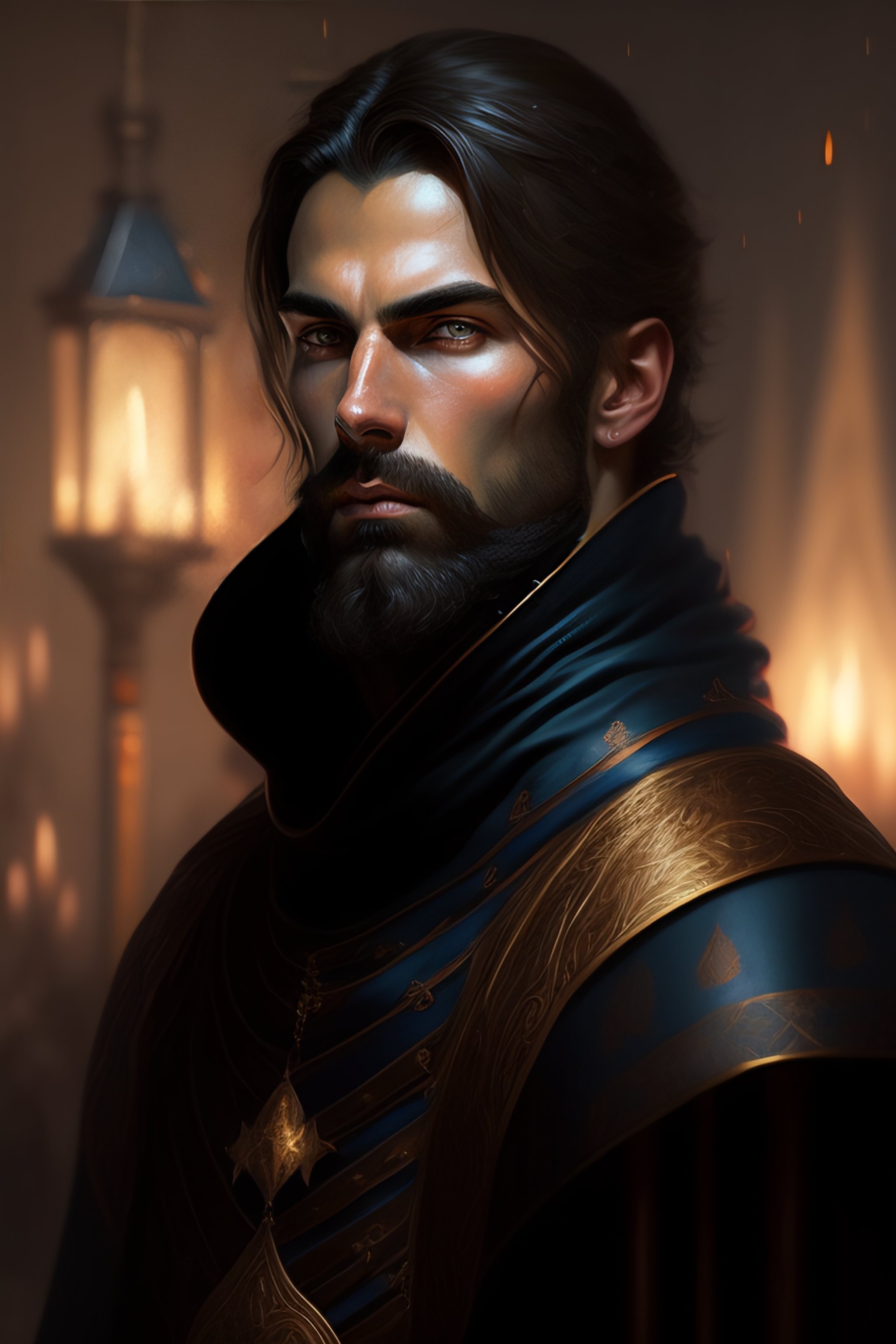 Lexica - Medieval portrait of a man sharp features, grim, cold stare ...