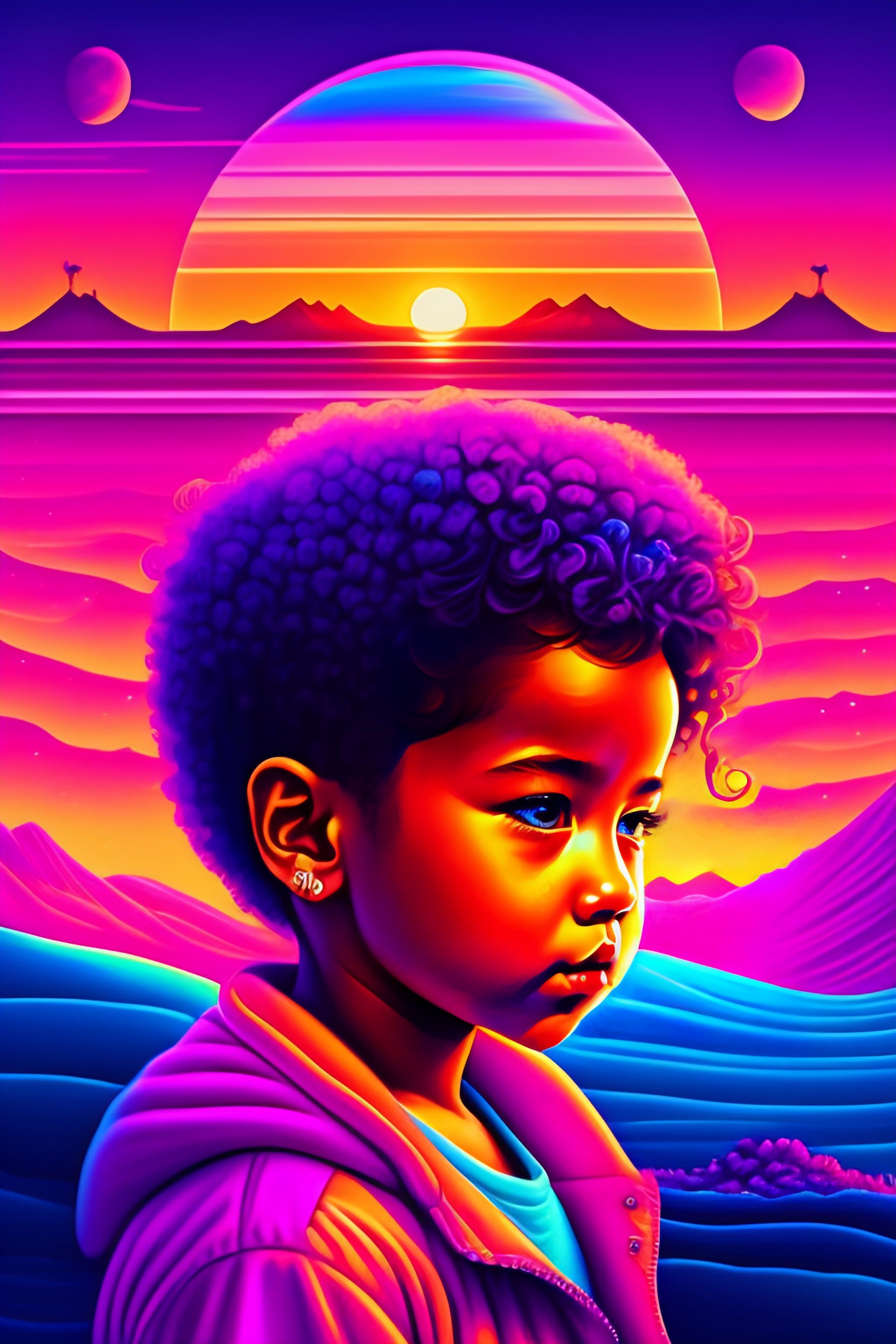 Lexica - The Loss Of Childhood Innocence, Synthwave Painting, Sunset ...