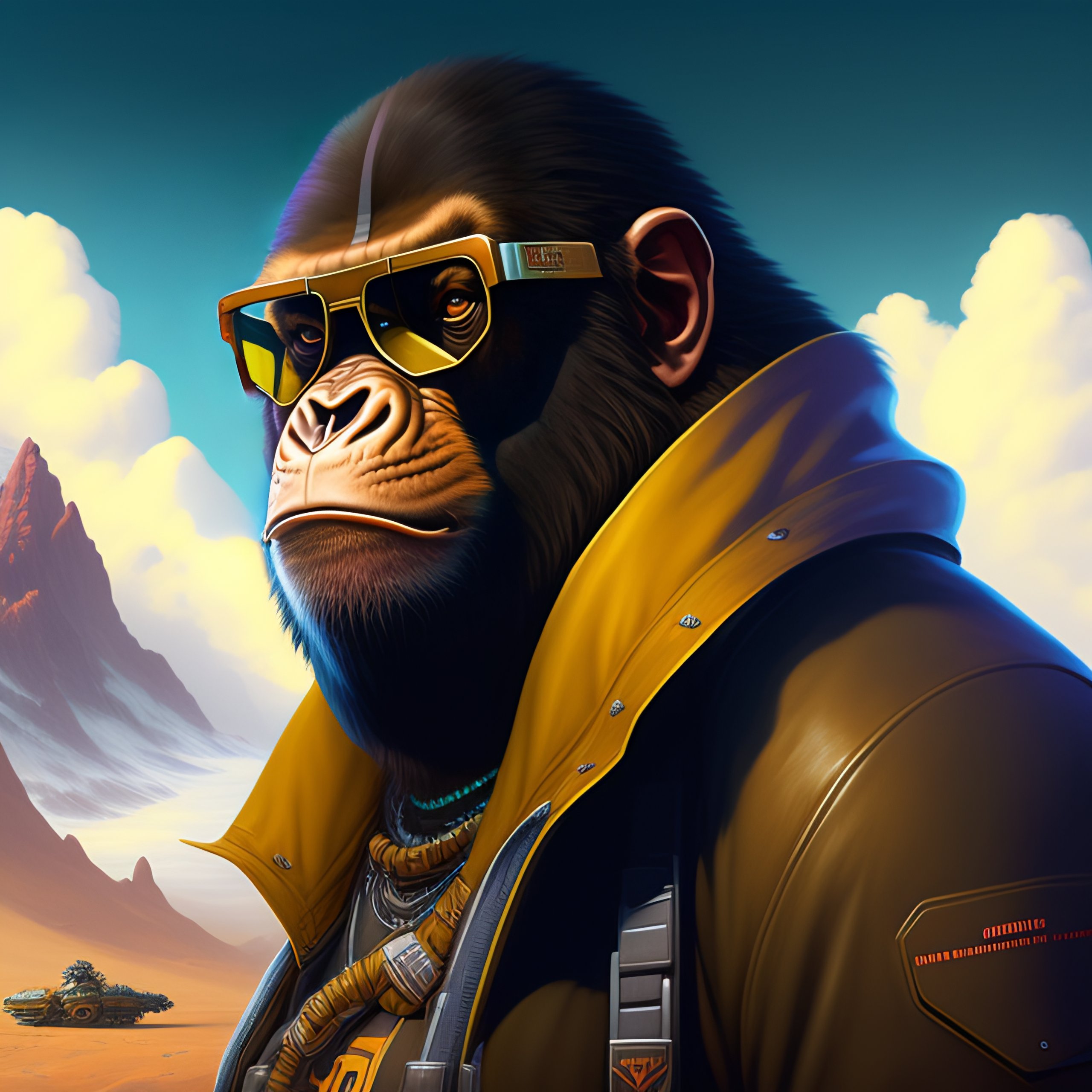 Lexica - Winston the ape from overwatch, square brim glasses, character ...