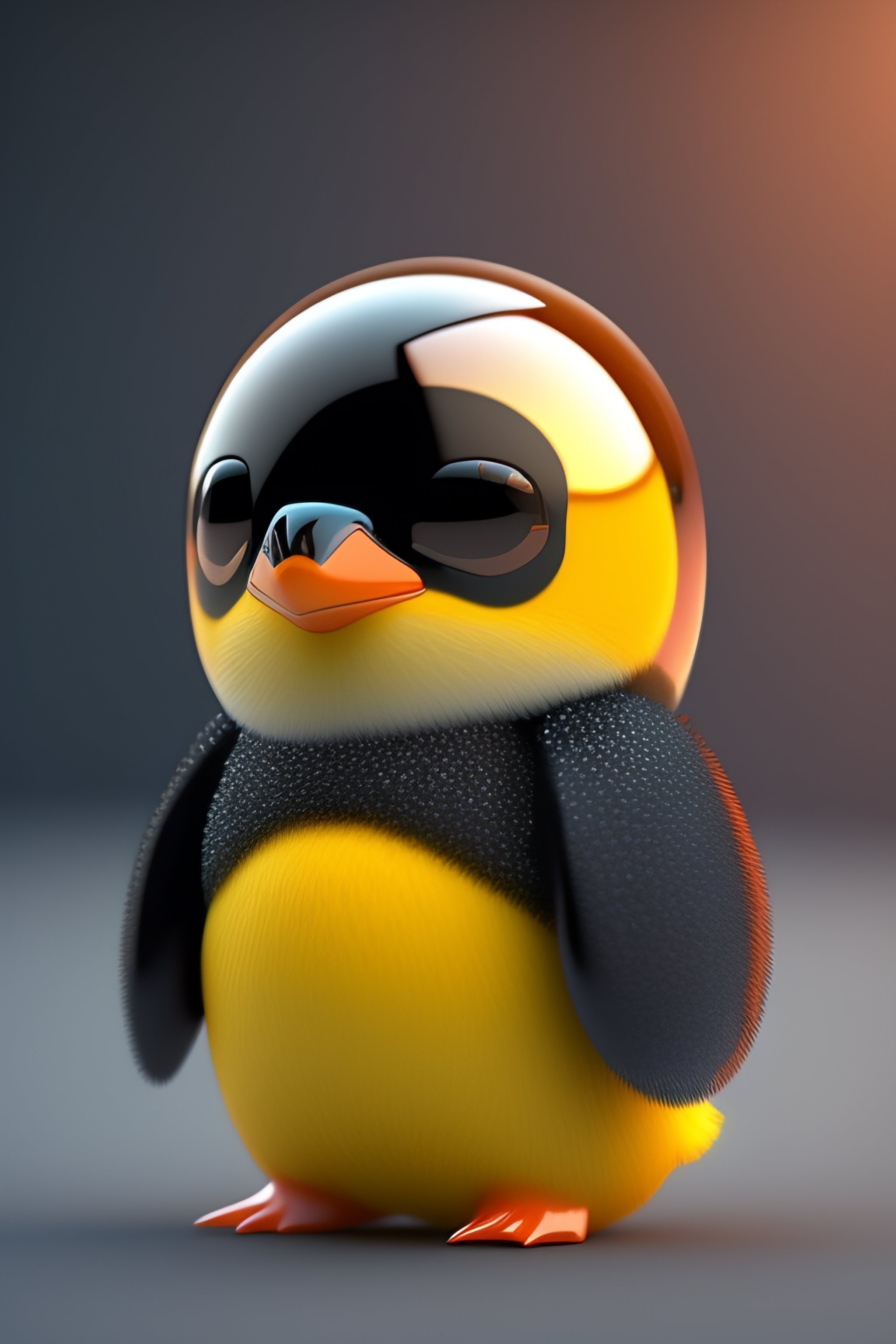 Lexica - A cute adorable baby pinguin made of crystal ball with low ...
