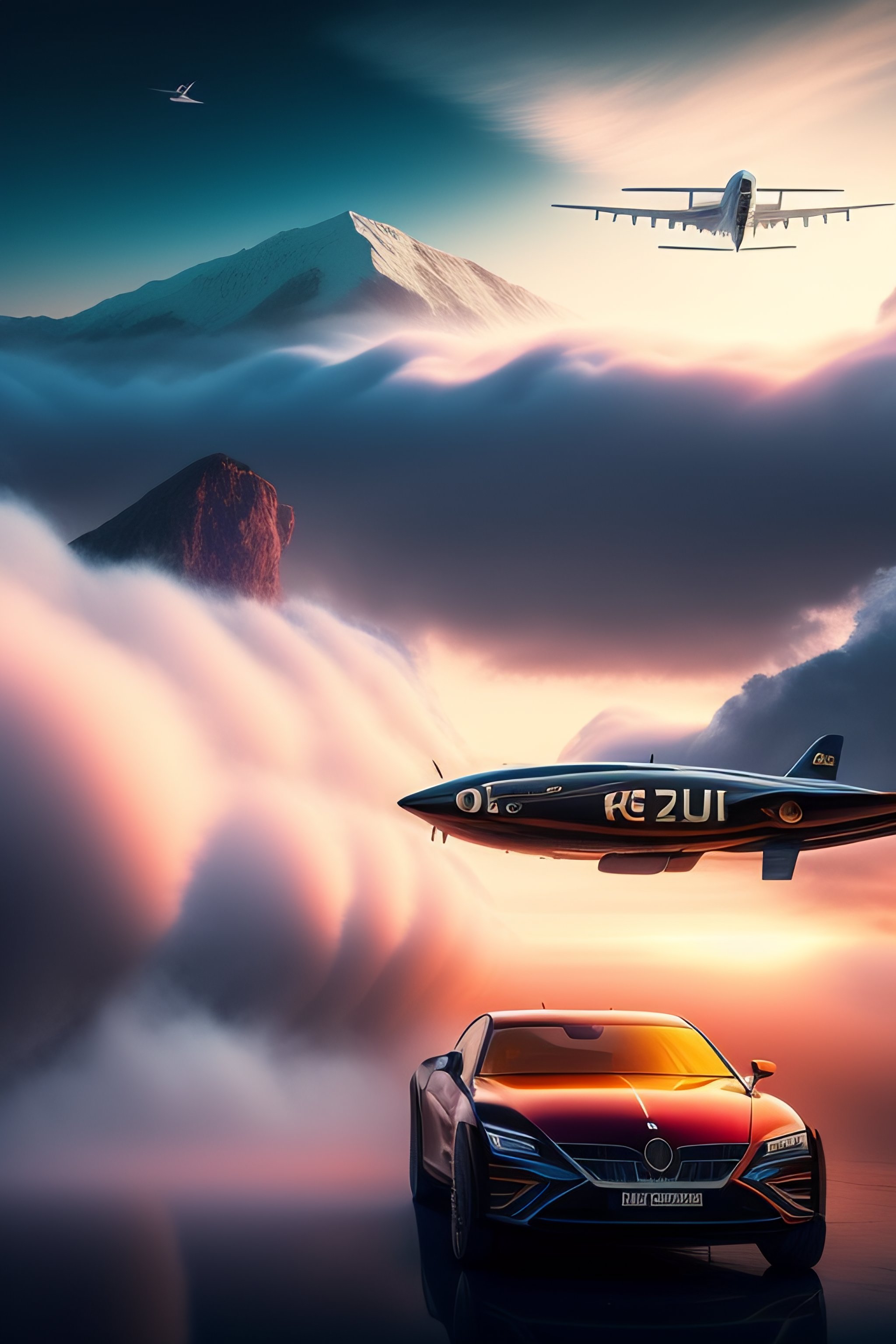 Lexica - Turkey 2050, cars flying above the clouds, a detailed portrait ...